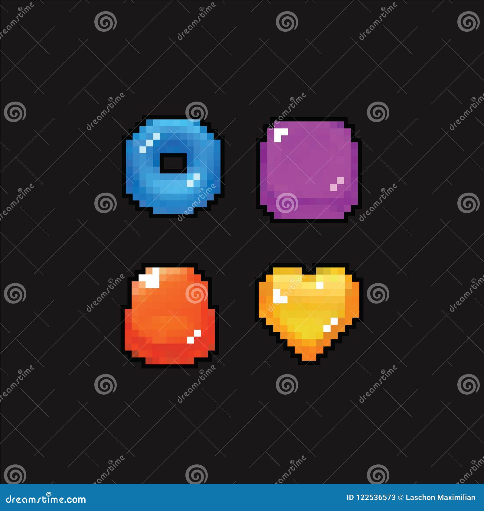 8 bit pixel art icons stock vector. Illustration of retro - 122536573