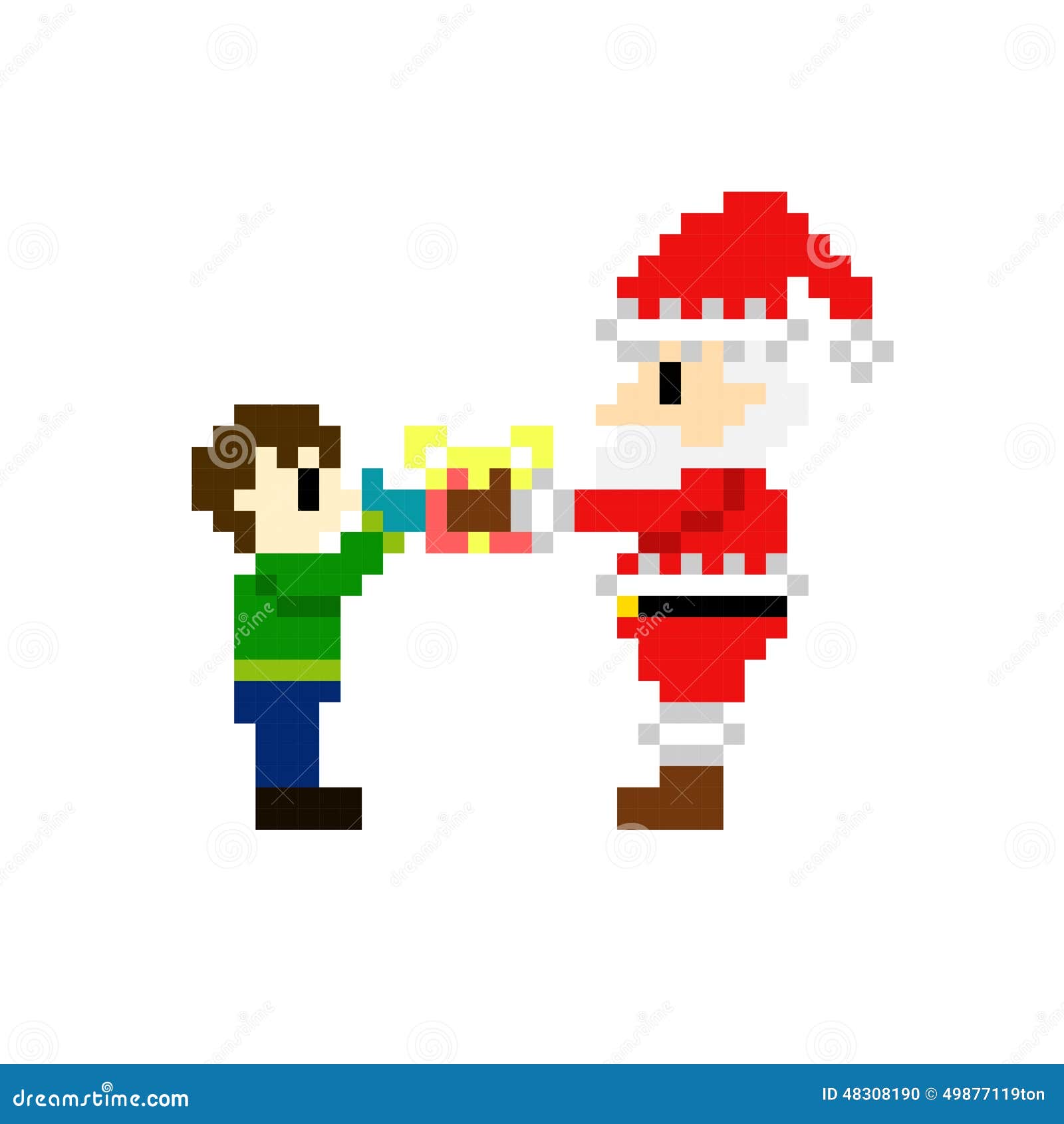 8bit pixel art santa claus stock vector. Illustration of xmas - 48308190