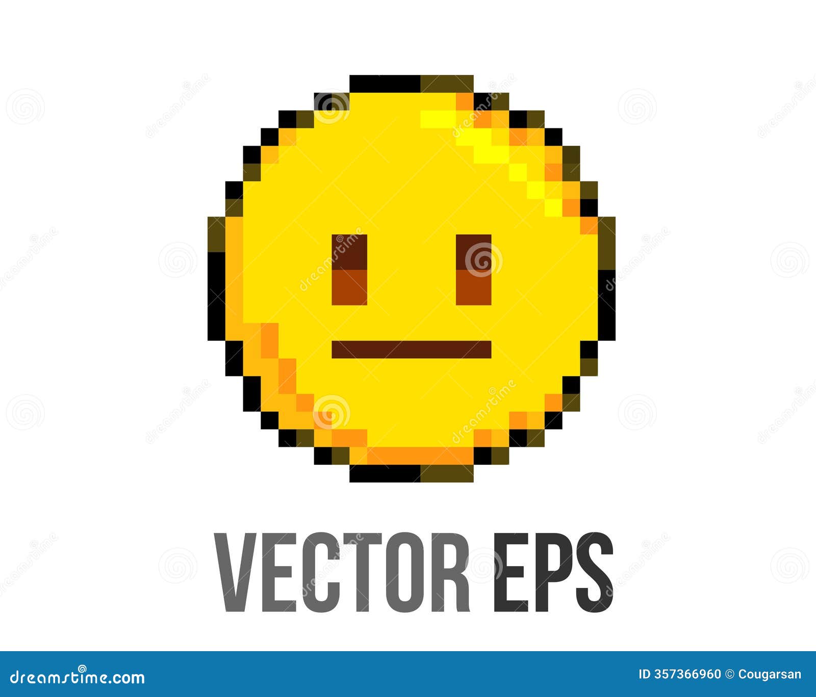 8 Bit Pixel Art Yellow Helpless, Disappointed And Upset Face Icon ...