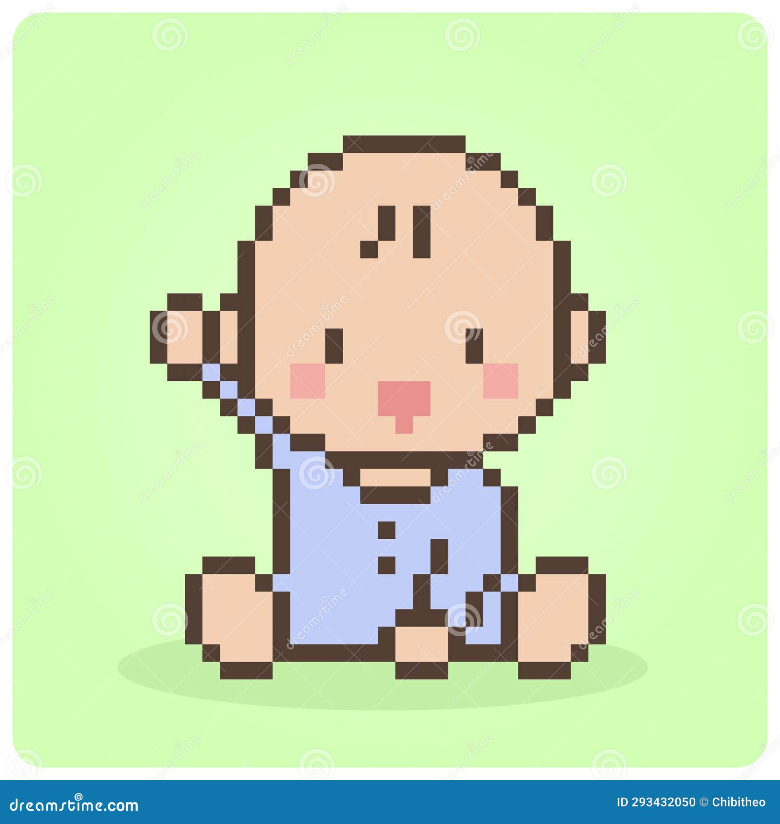 Baby is Sitting in 8 Bit Pixel Art. Cute Baby Vector Stock Vector ...