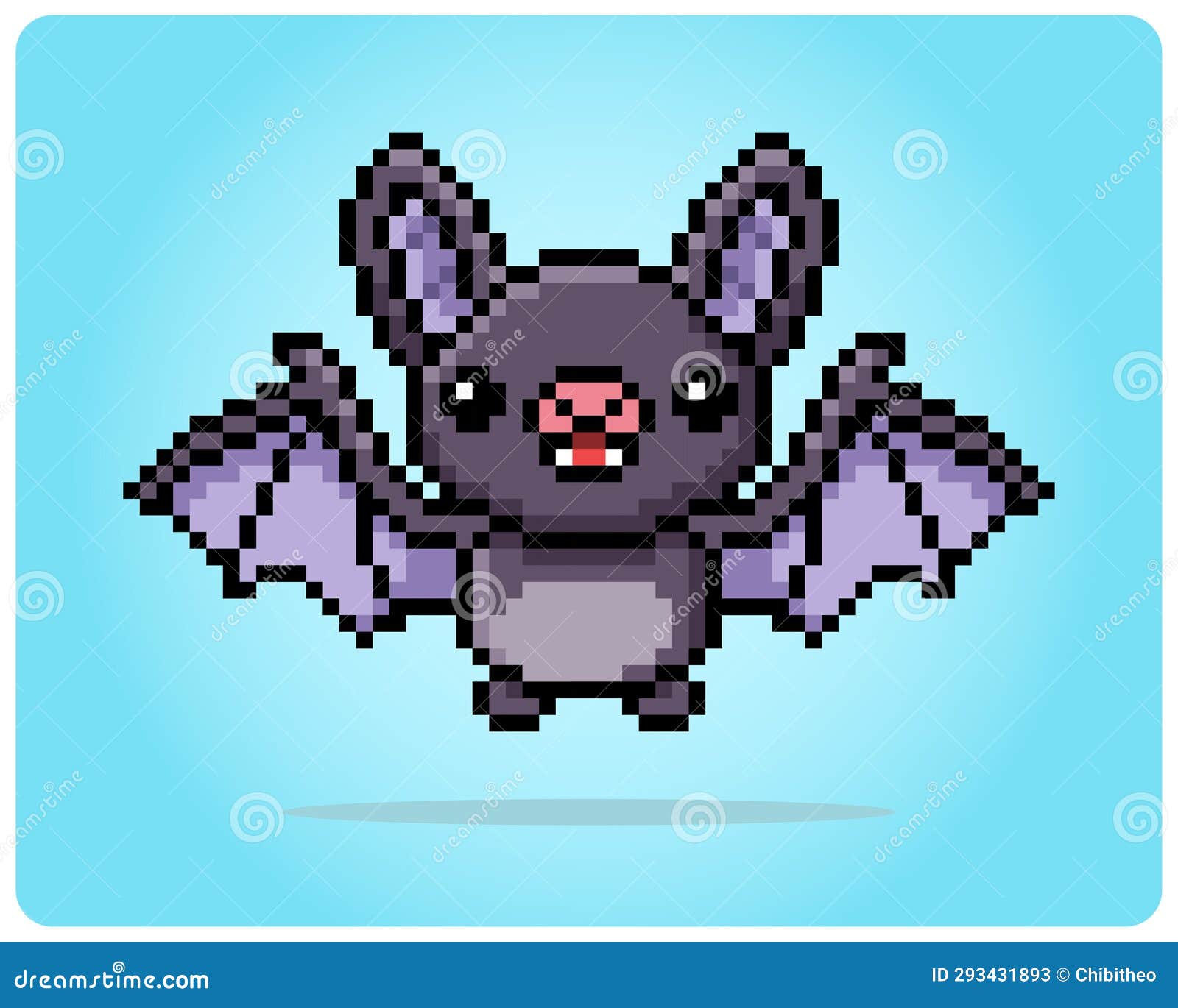 Bat in 8 Bit Pixel Art. Pixel Animals for Game Assets in Vector Stock ...