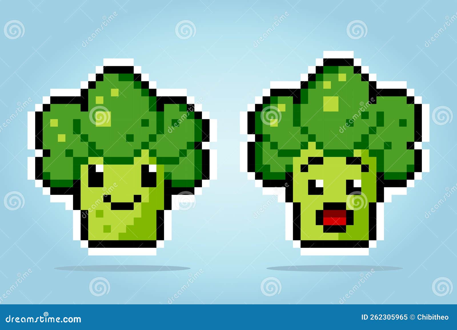 8 Bit Pixel Broccoli Characters. Vegetable in Vector Stock Vector ...