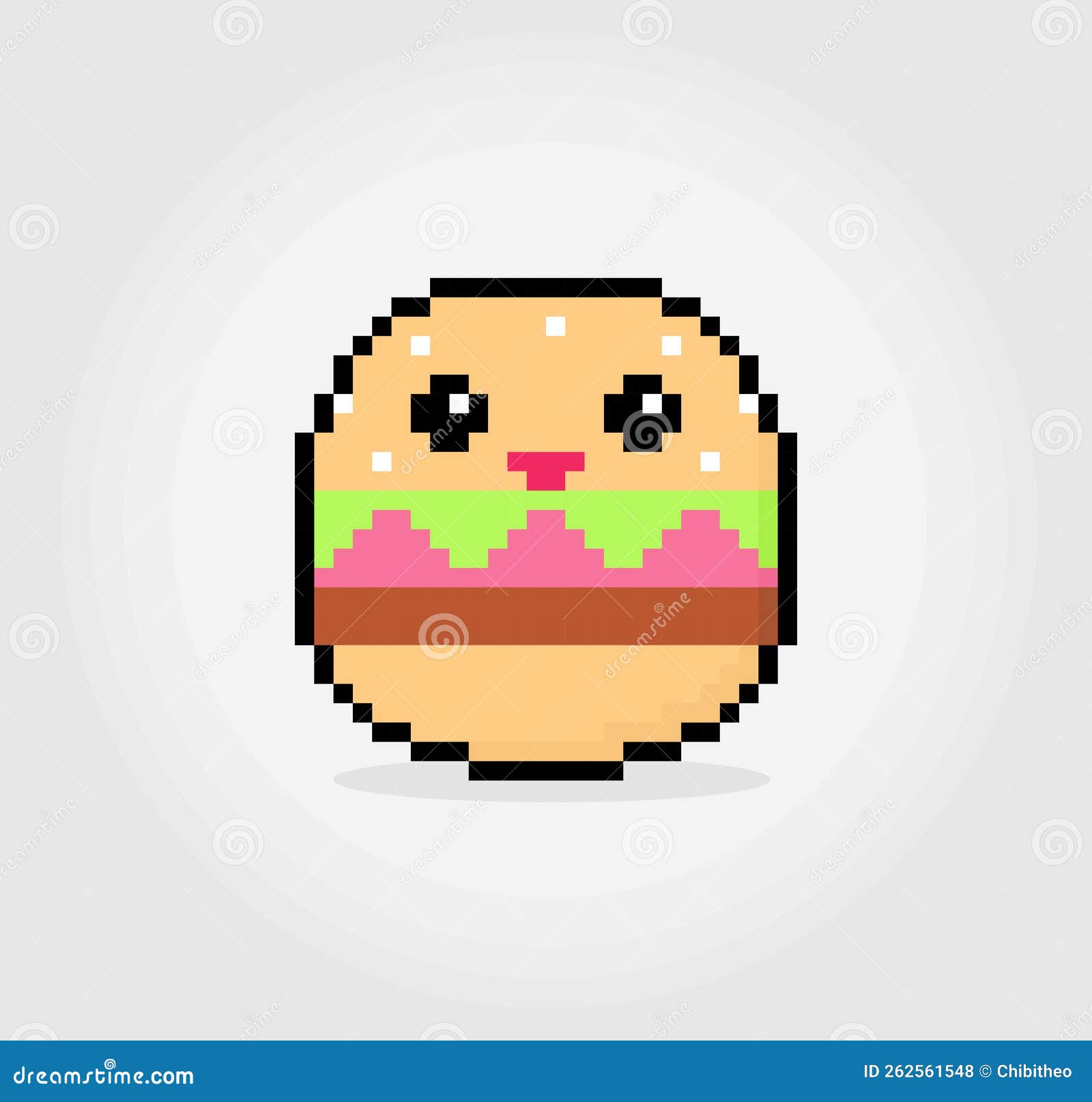 8-bit Pixel Burger Kawaii in Vector Illustration Stock Vector ...