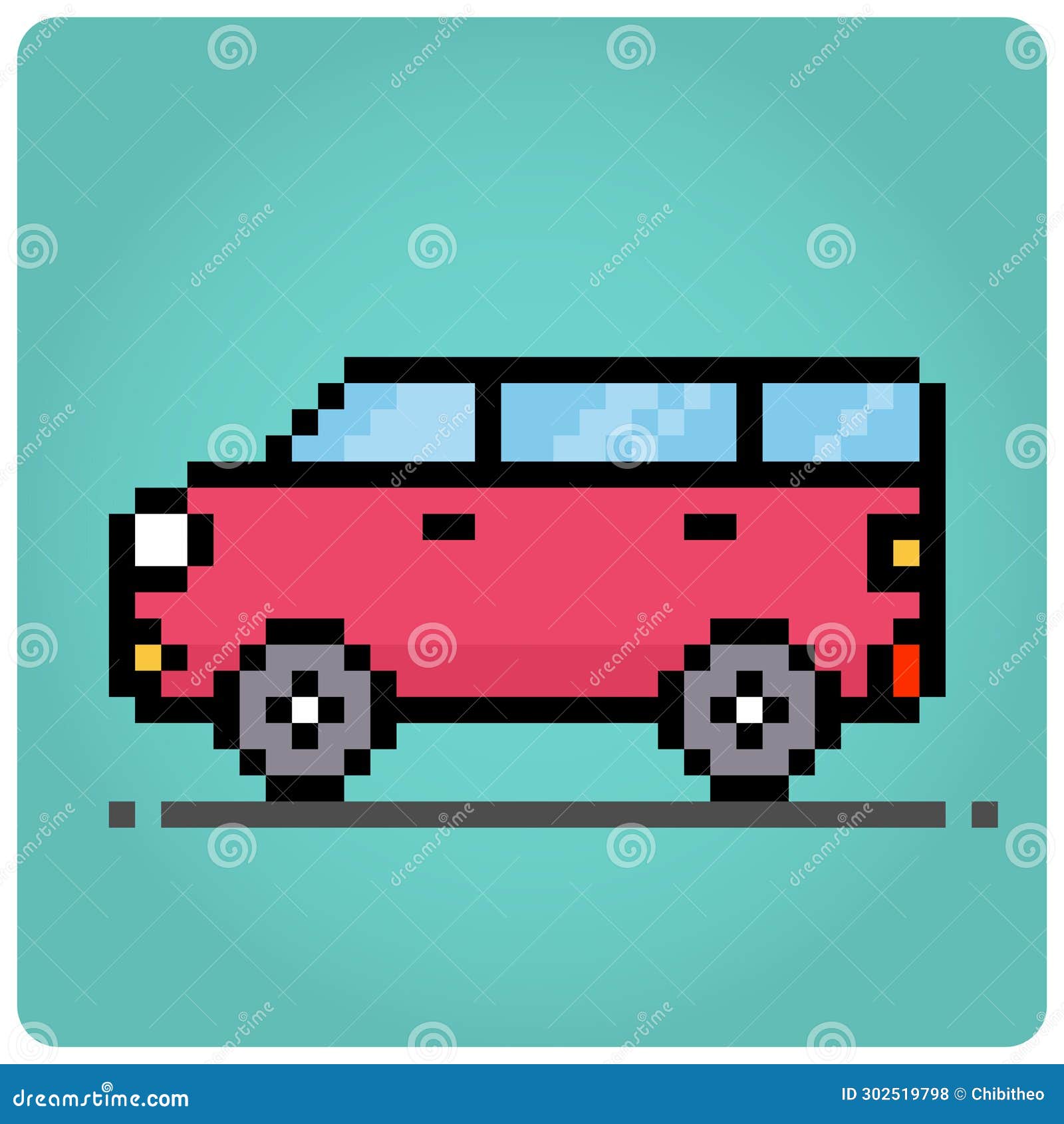 8 Bit Pixel Car. SUV Type Transport Vehicles for Game Assets in Vector ...