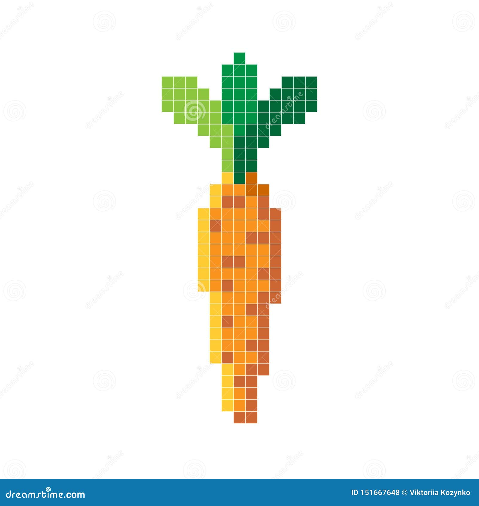 8 Bit Pixel Carrot. Vector Illustration. Old School Computer Graphic ...