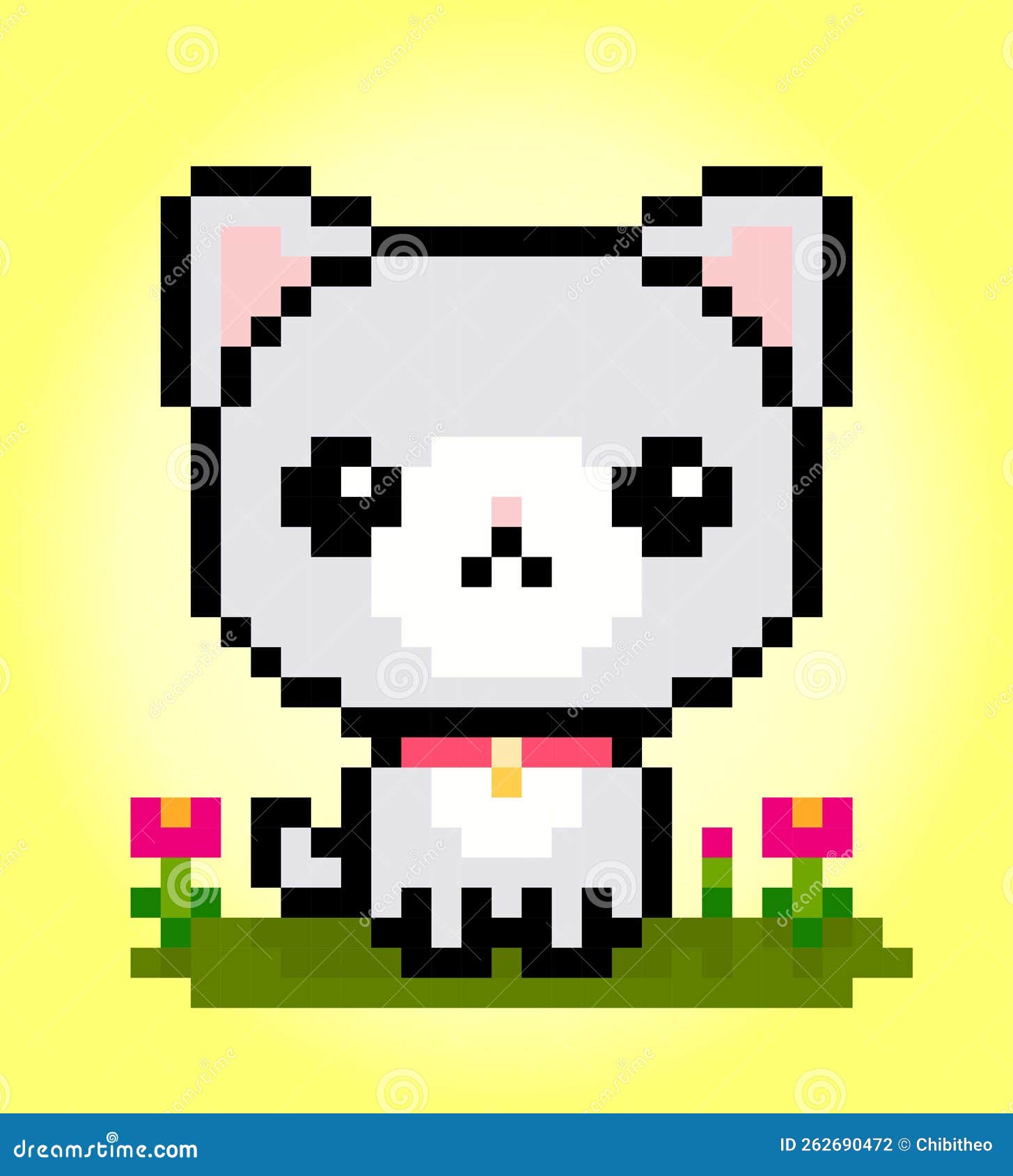 8 Bit Pixel Cat on Garden. Animals in Vector Stock Vector ...