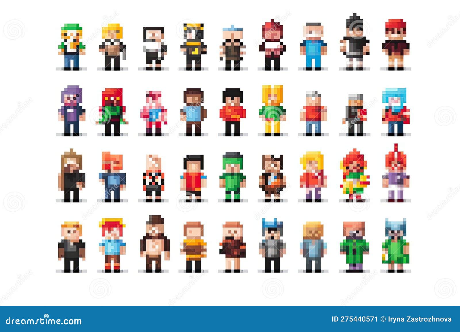 Pixel Art Characters Variety Set Stock Photography | CartoonDealer.com ...