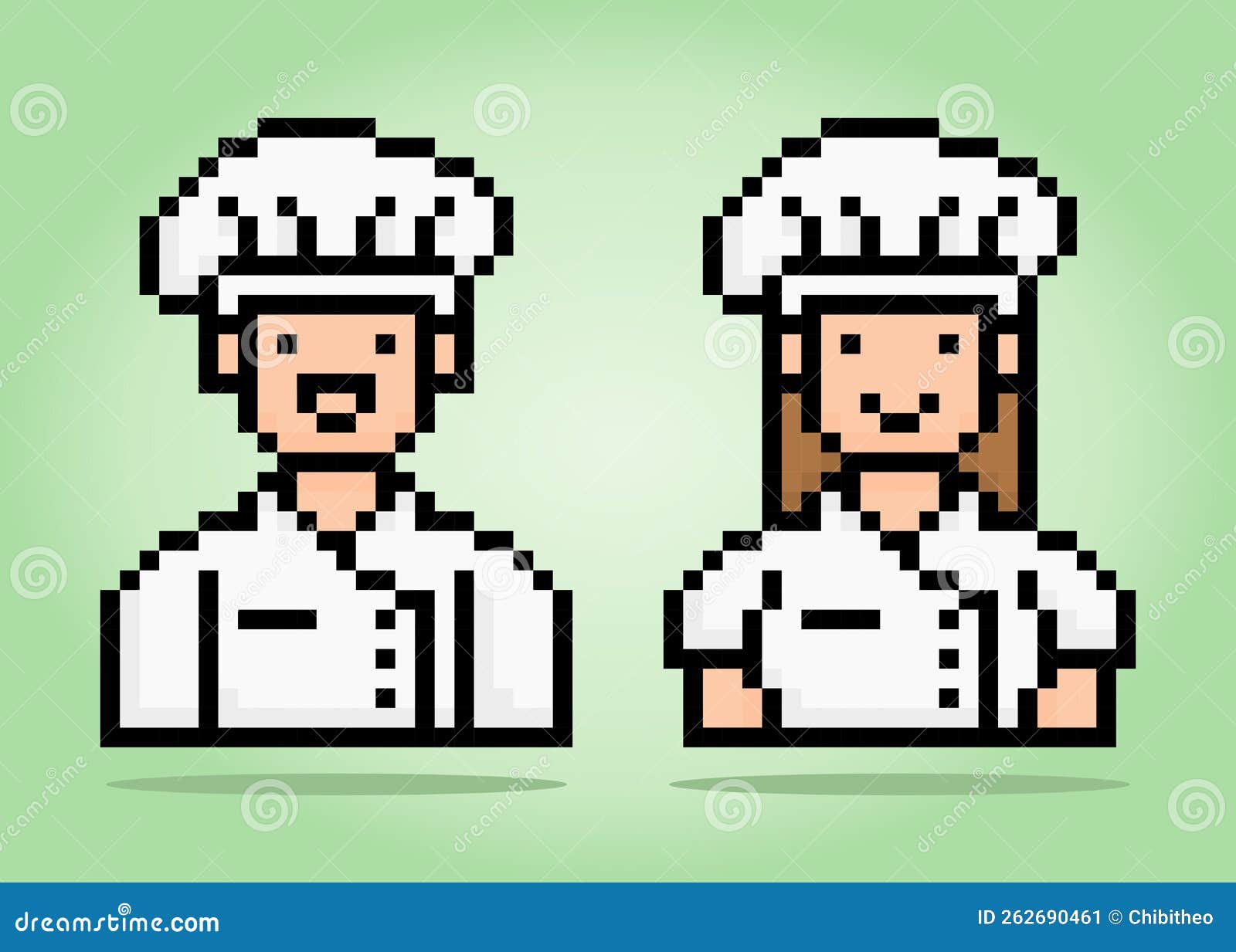8 Bit Pixel of Chef. People in Pairs in Vector Illustration Stock ...