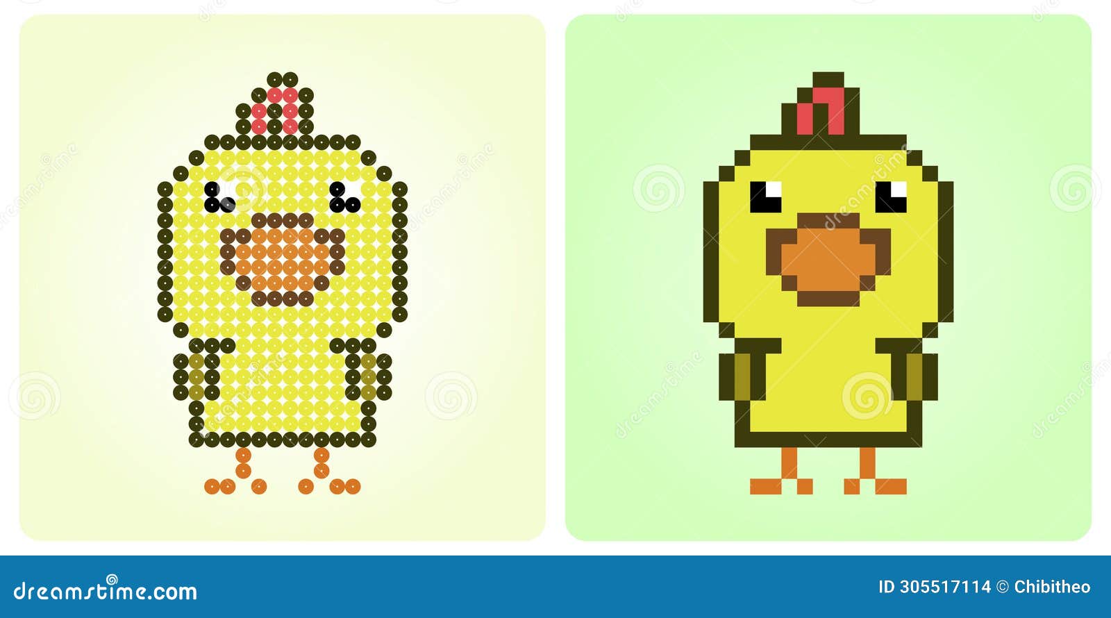 8-bit Pixel The Chicks. Animals Pixel In Vector | CartoonDealer.com ...
