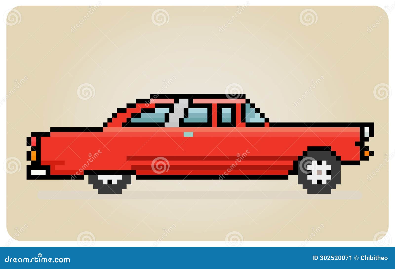 8 Bit Pixel Classic Cars. Vector Illustration of Vintage Car Stock ...