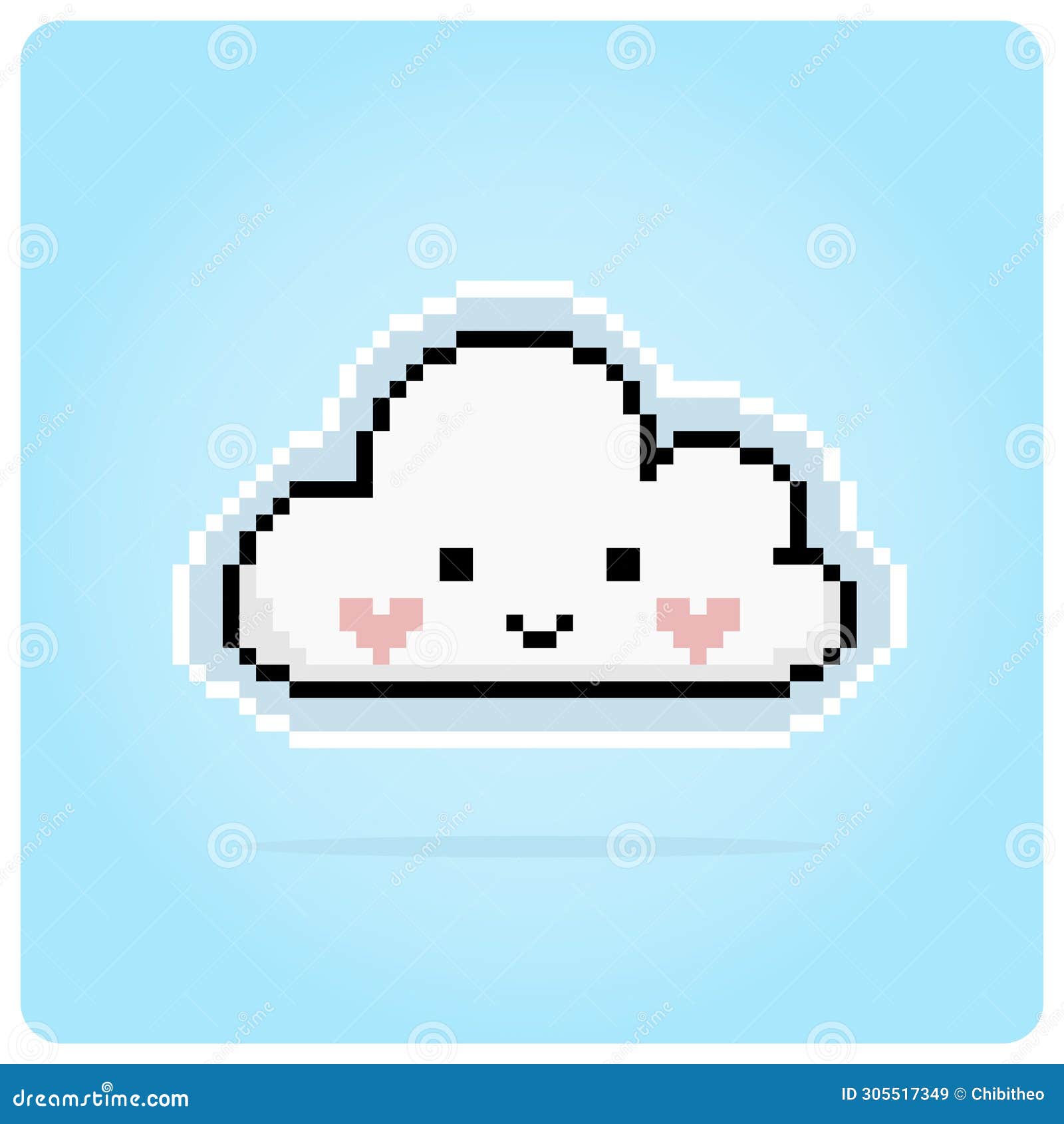 Pixel Art Kawaii Faces. Cute Pixelated Facial Expressions, Uwu Face ...