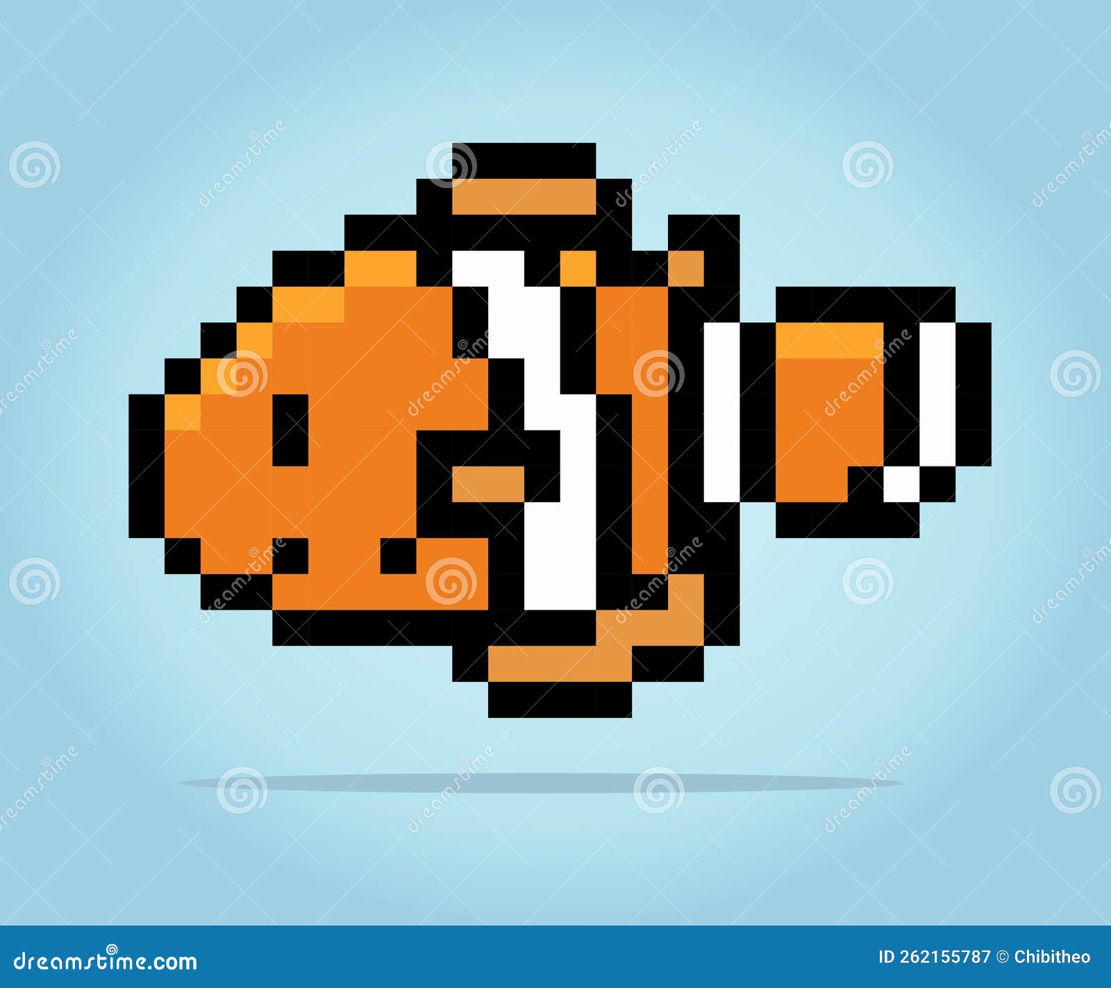 8 Bit Pixel Clown Fish. Animals in Vector Illustrations Stock Vector ...