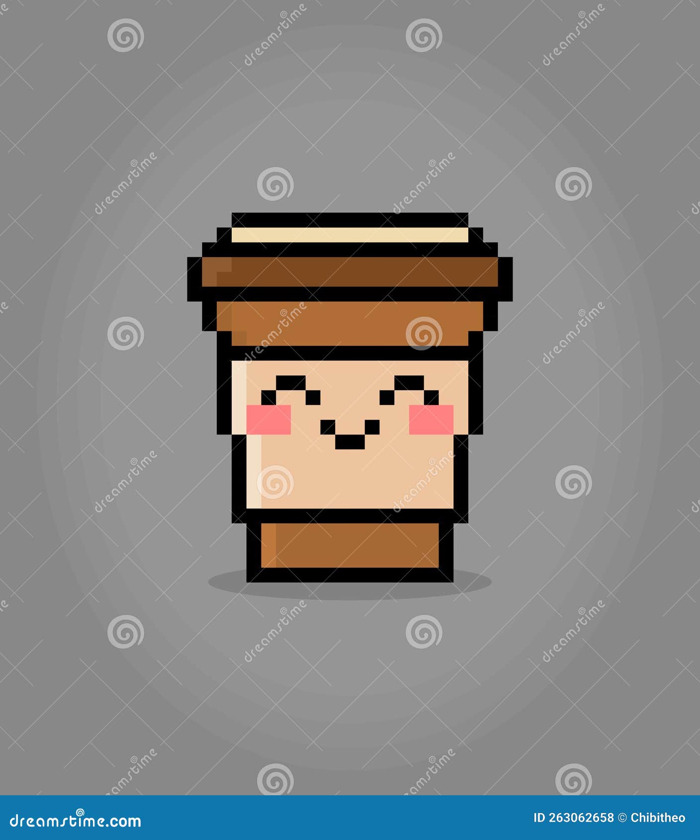 8 Bit Pixel Coffee Cup Kawaii. Drink in Vector Stock Vector ...