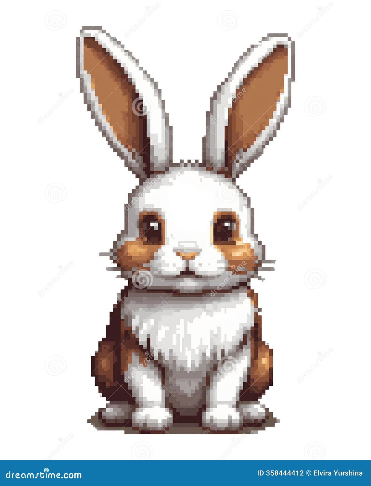 Pixel Easter Rabbit With Pink Easter Egg.8bit. Royalty-Free Stock Photo ...