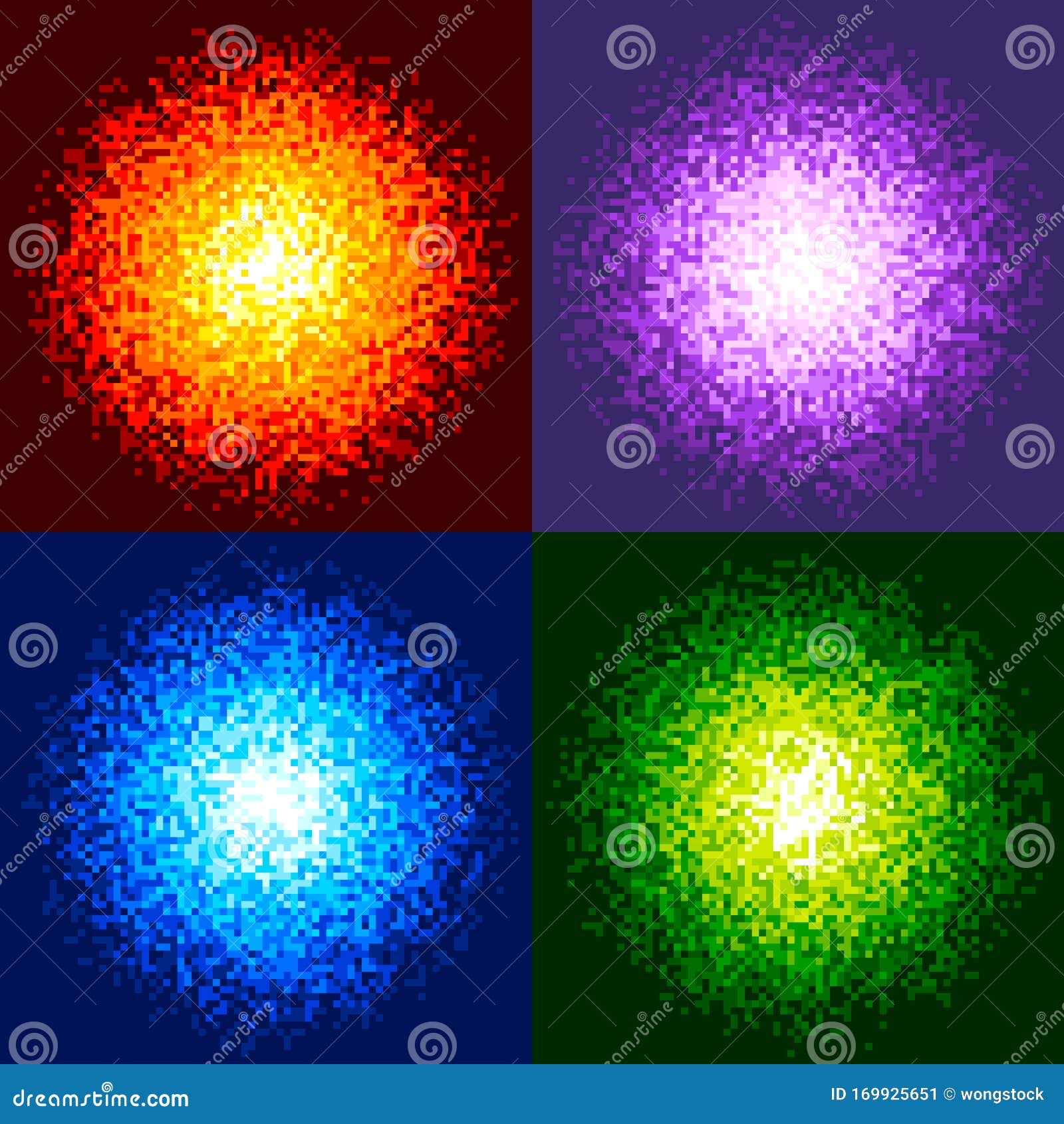 8-Bit Pixel Fireball Vector | CartoonDealer.com #169925651