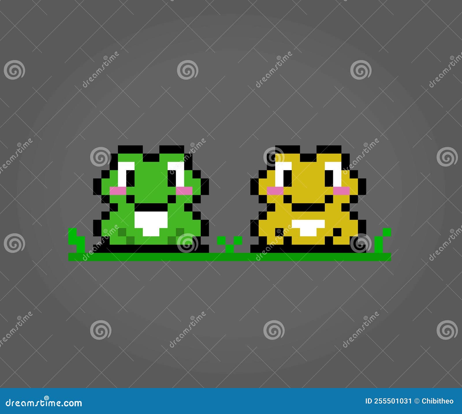 Pixel Art Frog King Illustration Character Cartoon Vector ...