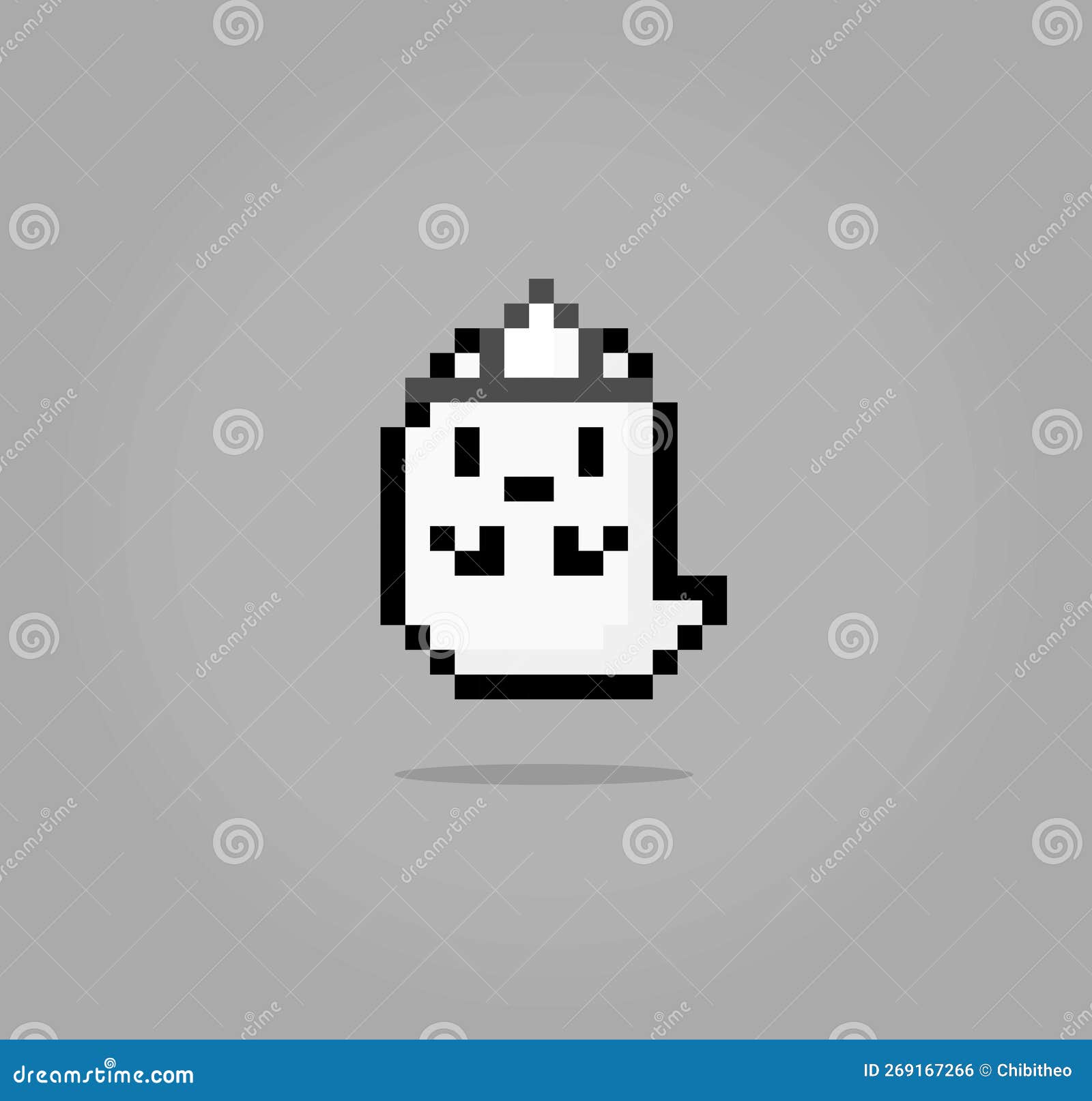 8 Bit Pixel Ghost. Cute Flying Ghost in Vector Stock Vector ...