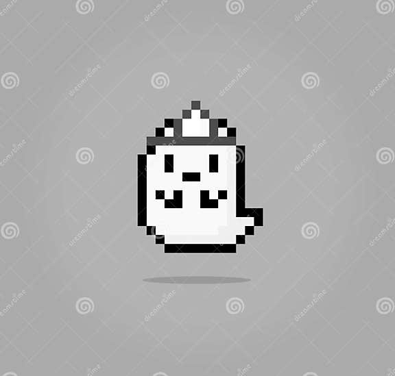 8 Bit Pixel Ghost. Cute Flying Ghost in Vector Stock Vector ...