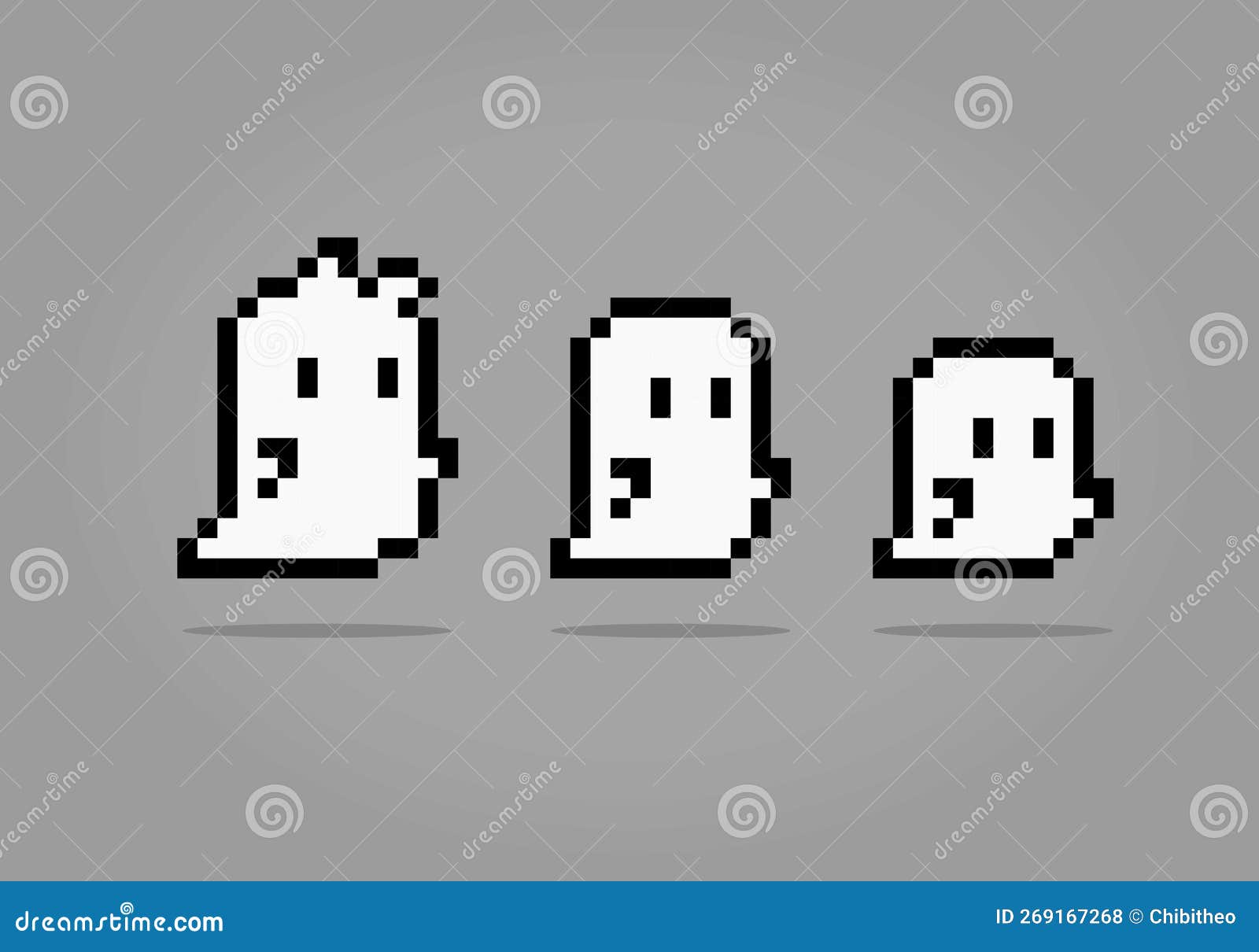 Pixel Art Ghost Hand Open Door Vector Illustration | CartoonDealer.com ...