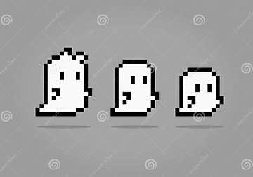 8 Bit Pixel Ghost. Cute Flying Ghost in Vector Stock Vector ...