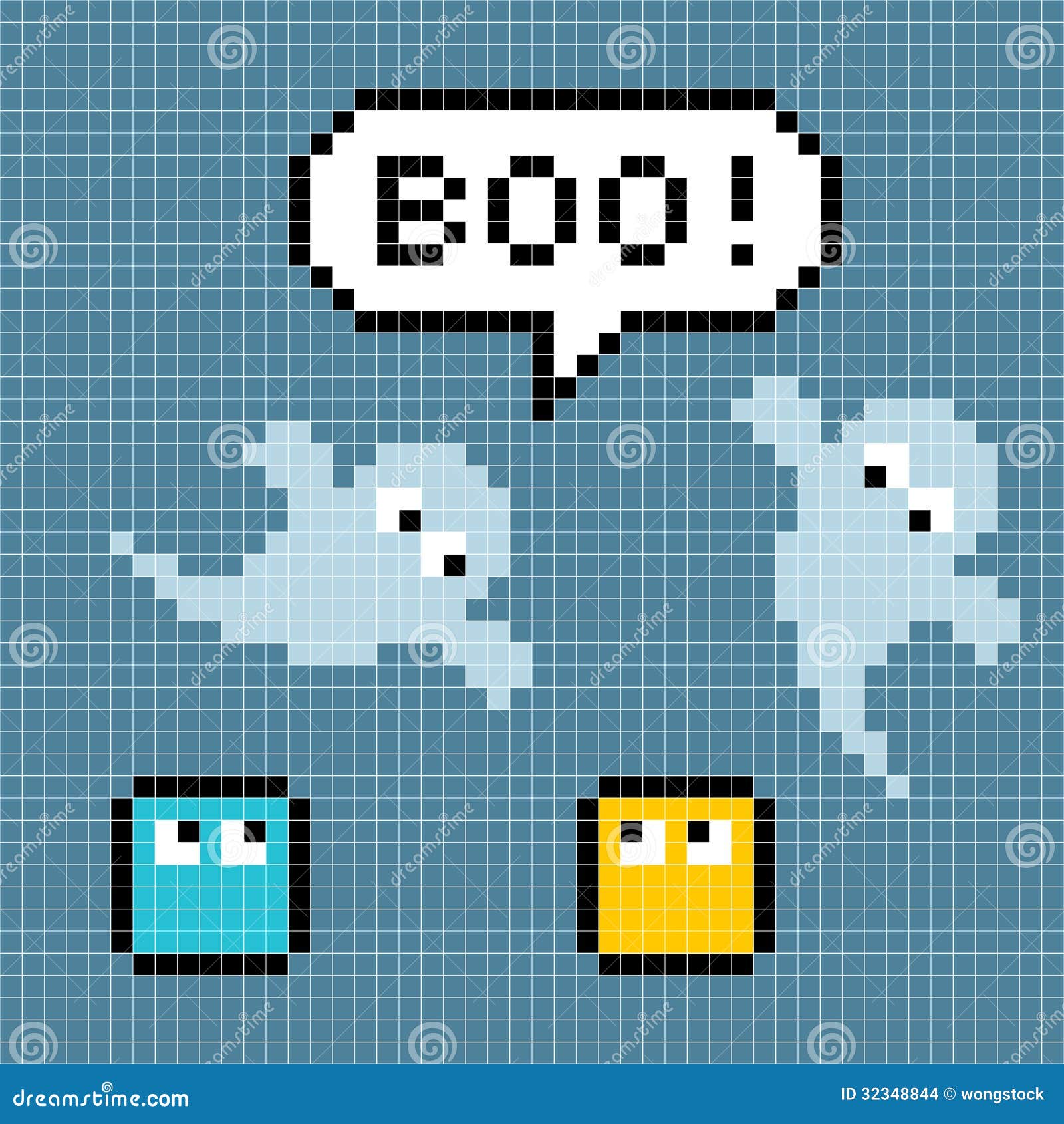 Pixel Art Ghosts. Halloween Retro 8 Bit Pixel Ghosts Illustration ...