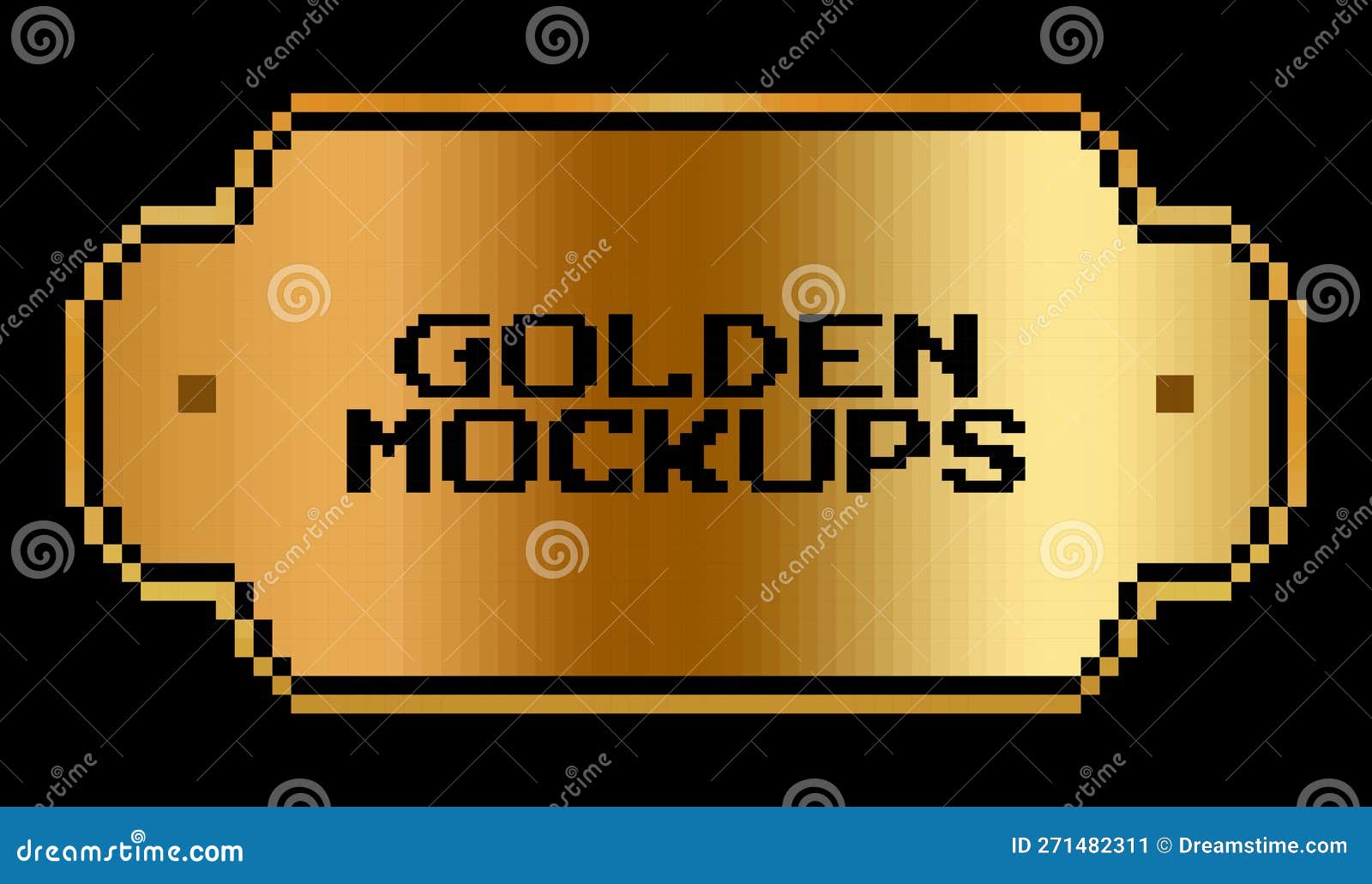 8 Bit Pixel Golden Frame. Border Text Gold in Vector Stock Vector ...