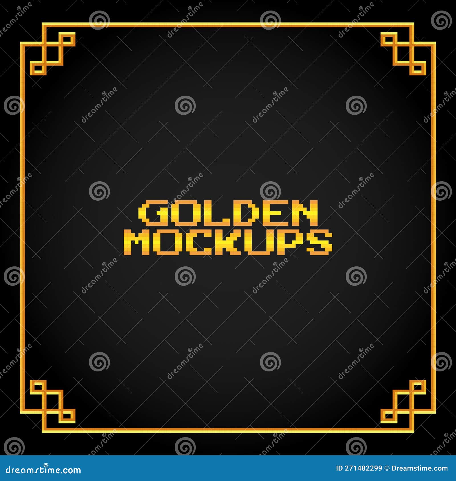 8 Bit Pixel Golden Frame. Border Text Gold in Vector Stock Vector ...