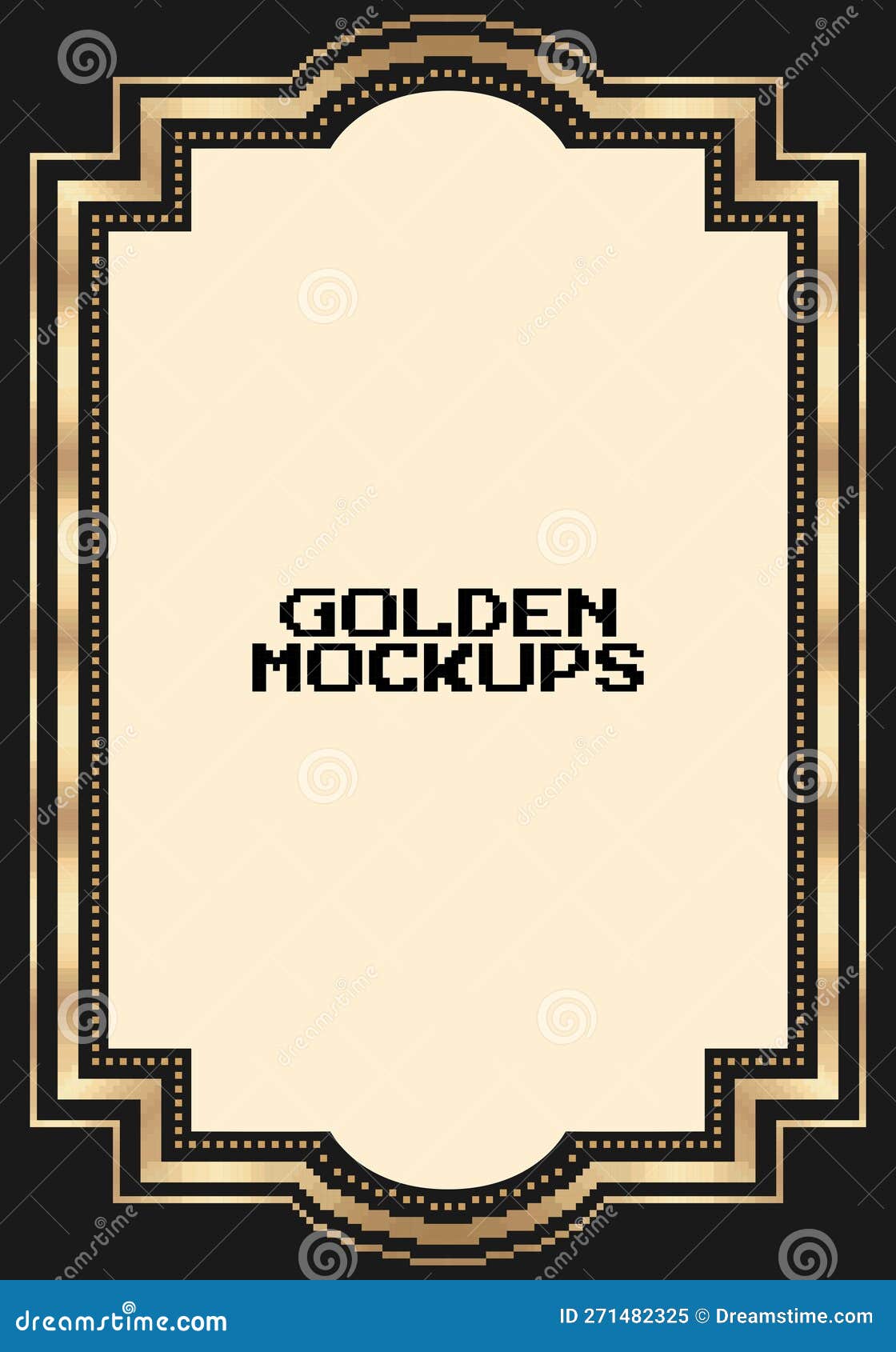 8 Bit Pixel Golden Frame. Border Text Gold in Vector Stock Vector ...