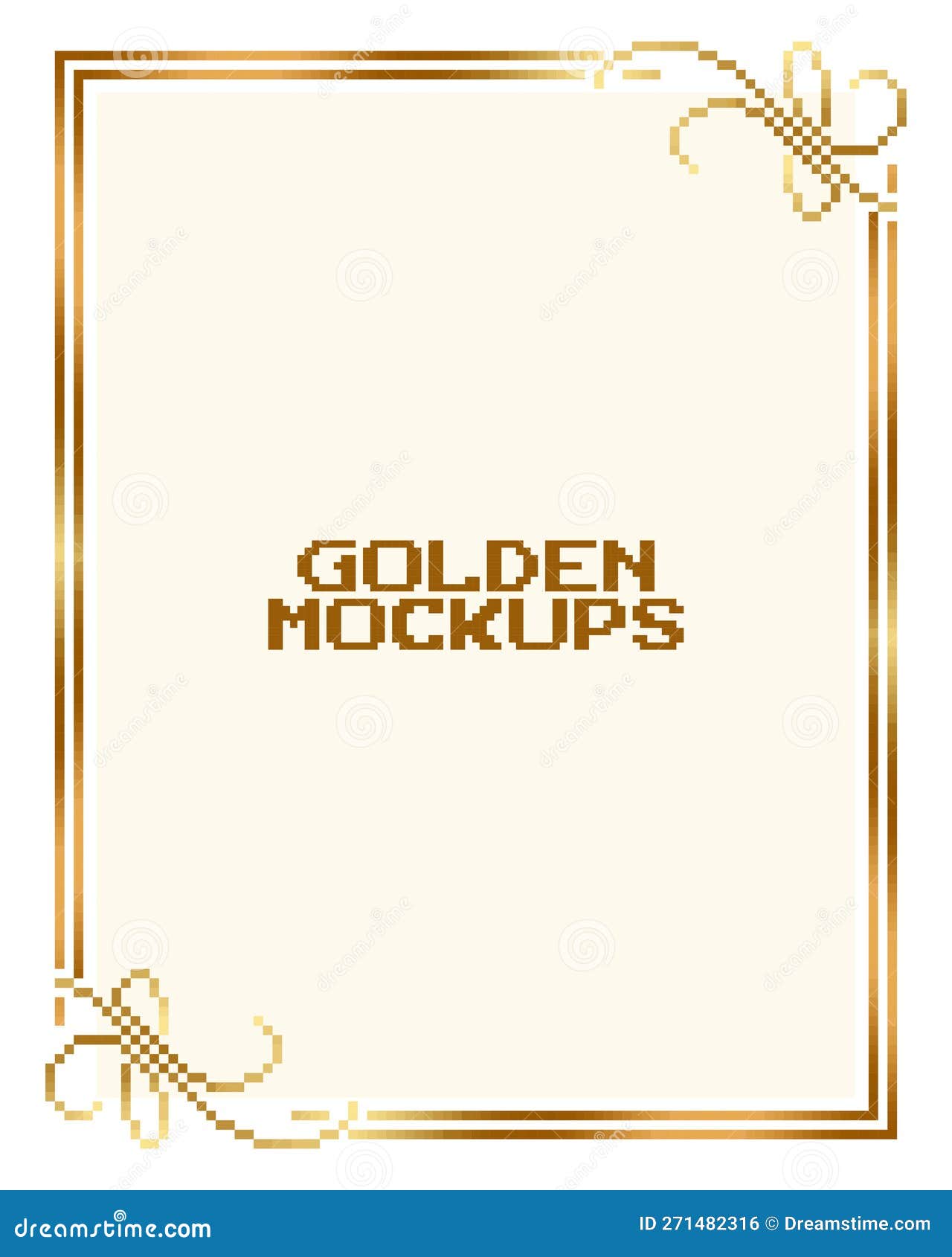 8 Bit Pixel Golden Frame. Border Text Gold in Vector Stock Vector ...