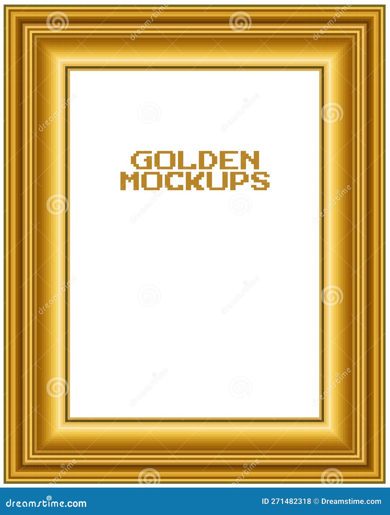 8 Bit Pixel Golden Frame. Border Text Gold in Vector Stock Illustration ...