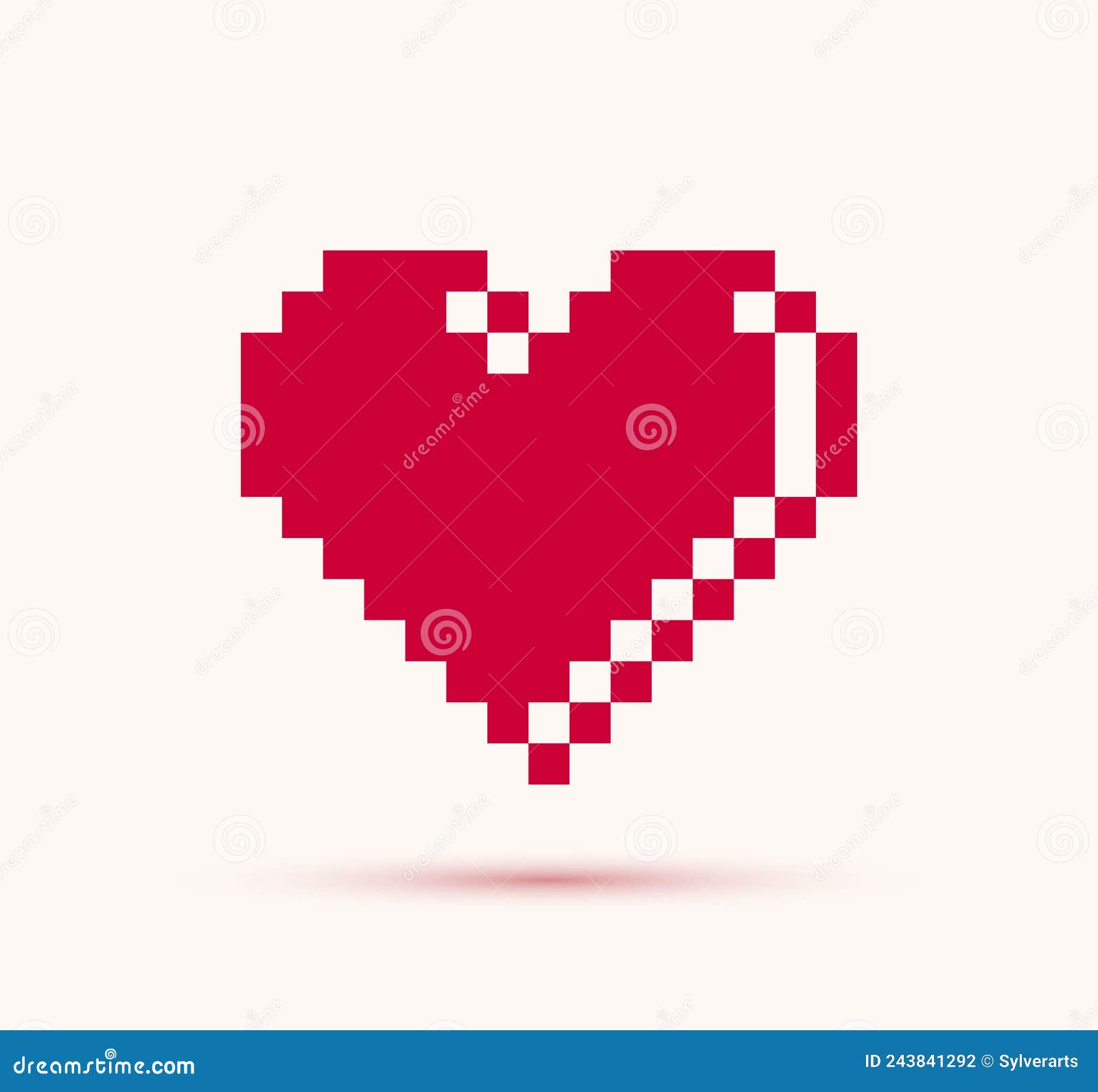 8bit Pixel Heart Vector Logo or Icon, Retro Game from 90s 8 Bit Style ...