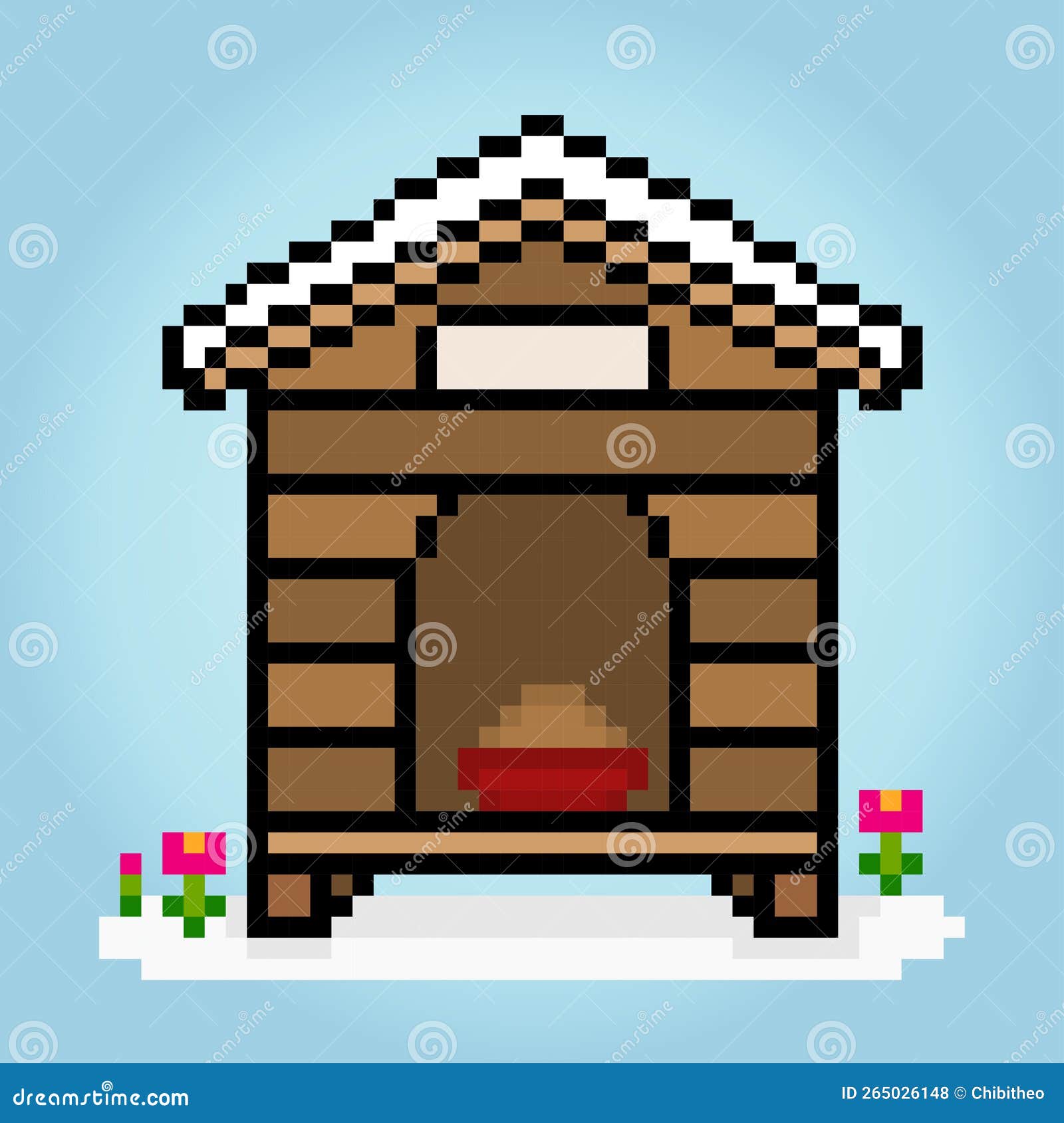 8 Bit Pixel House for Dogs. Barkitecture in Vector Stock Vector ...