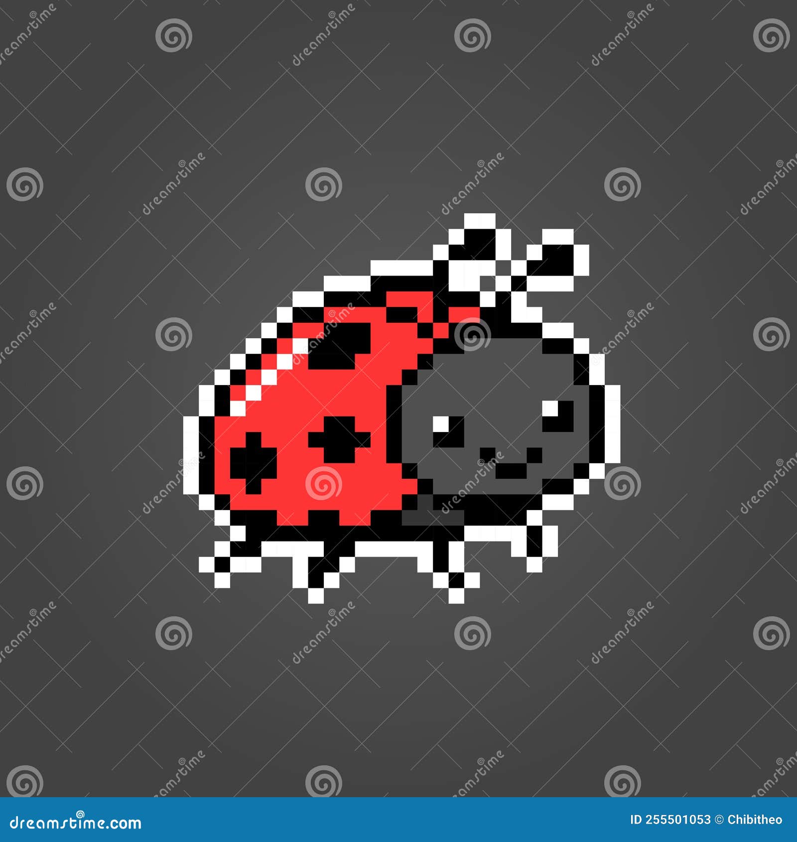 8-bit Pixel of Ladybug. Animal Pixels in Vector Stock Vector ...