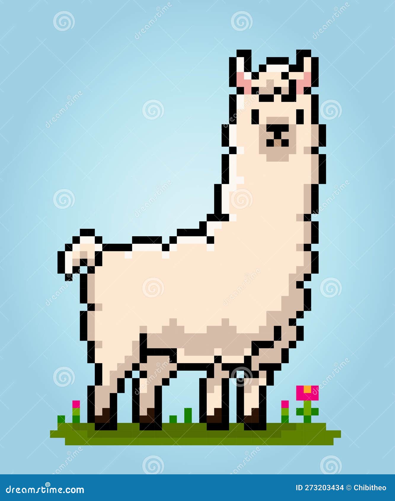 8-bit Pixel of Llama. Animal Pixels in Vector Stock Vector ...