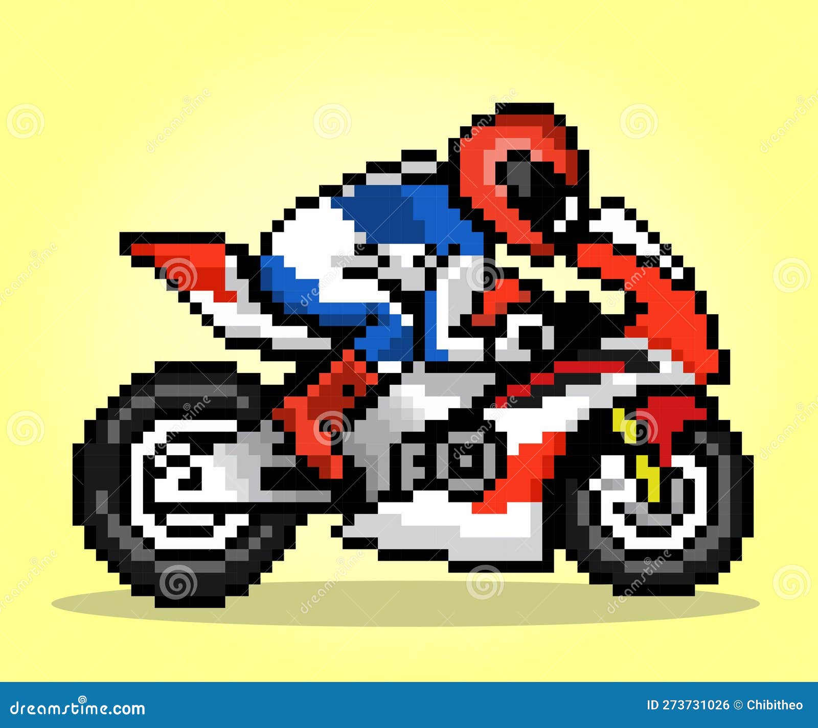 8 -Bit Pixel the Man Riding Motorcycle Stock Vector - Illustration of ...
