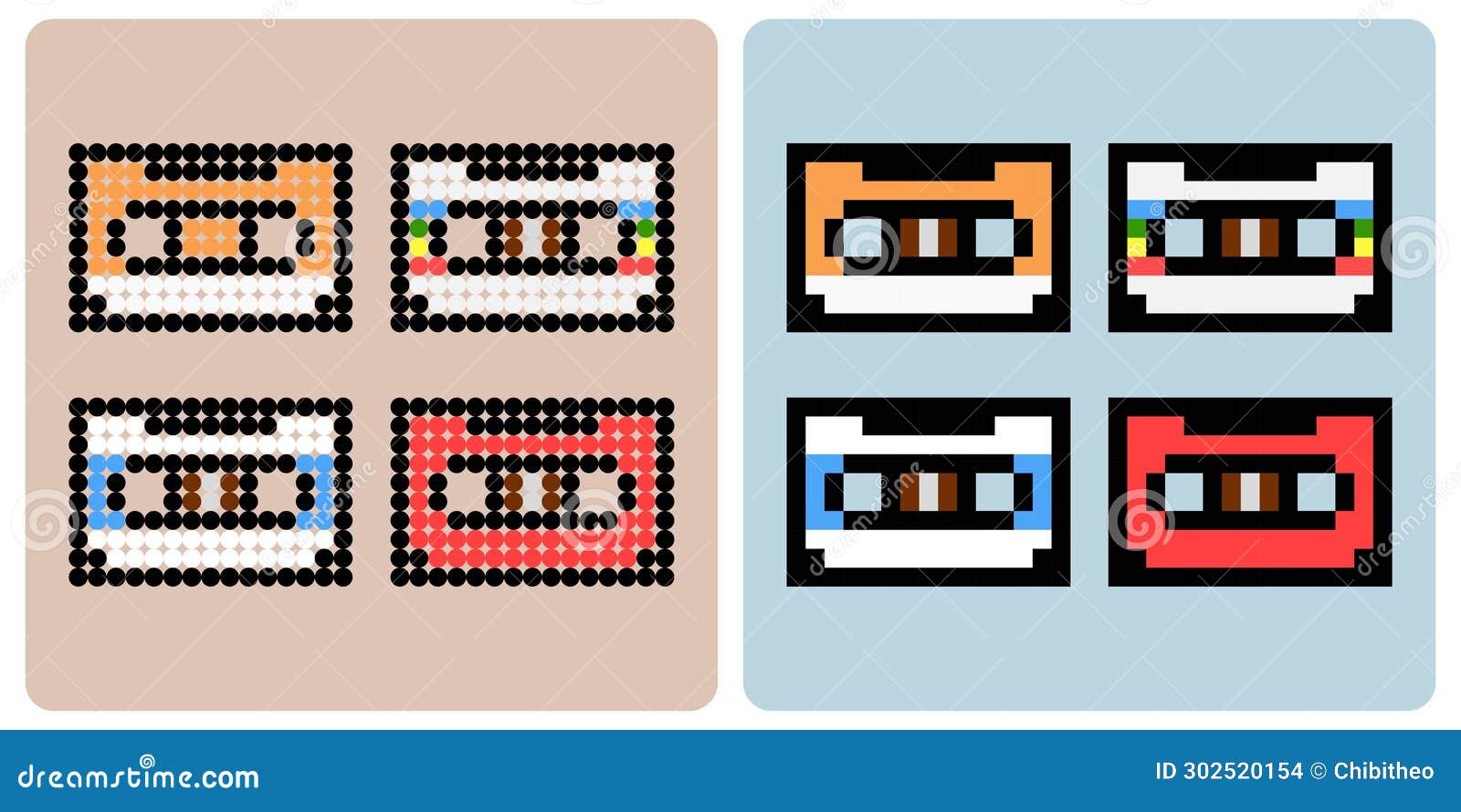 Pixel Music Logo Design Template. Music Icon Symbol Designs Vector ...