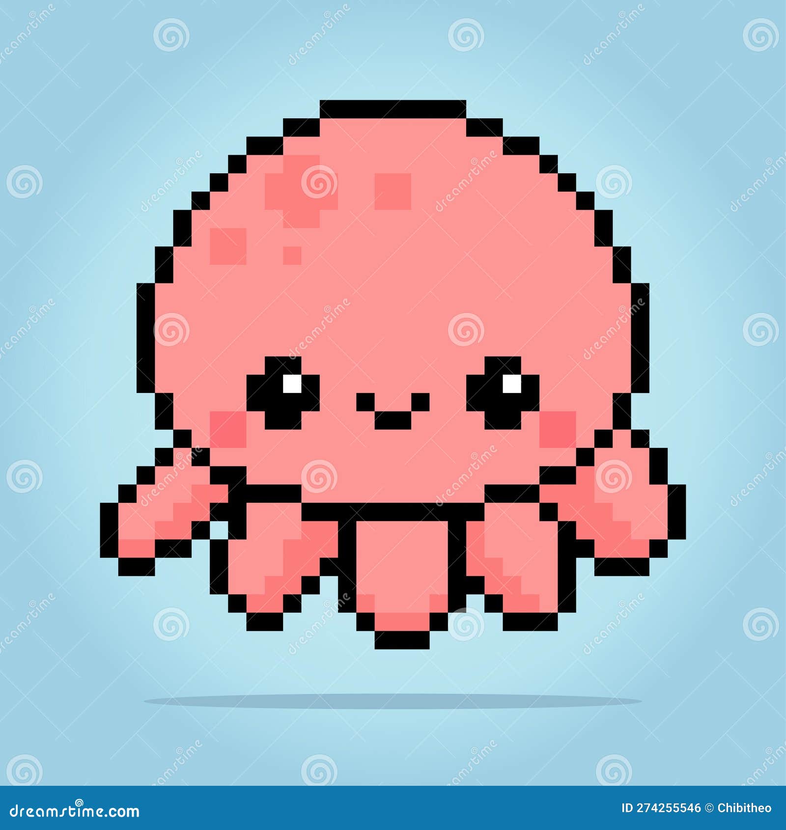8 Bit Pixel of Octopus in Vector Stock Vector - Illustration of mosaic ...
