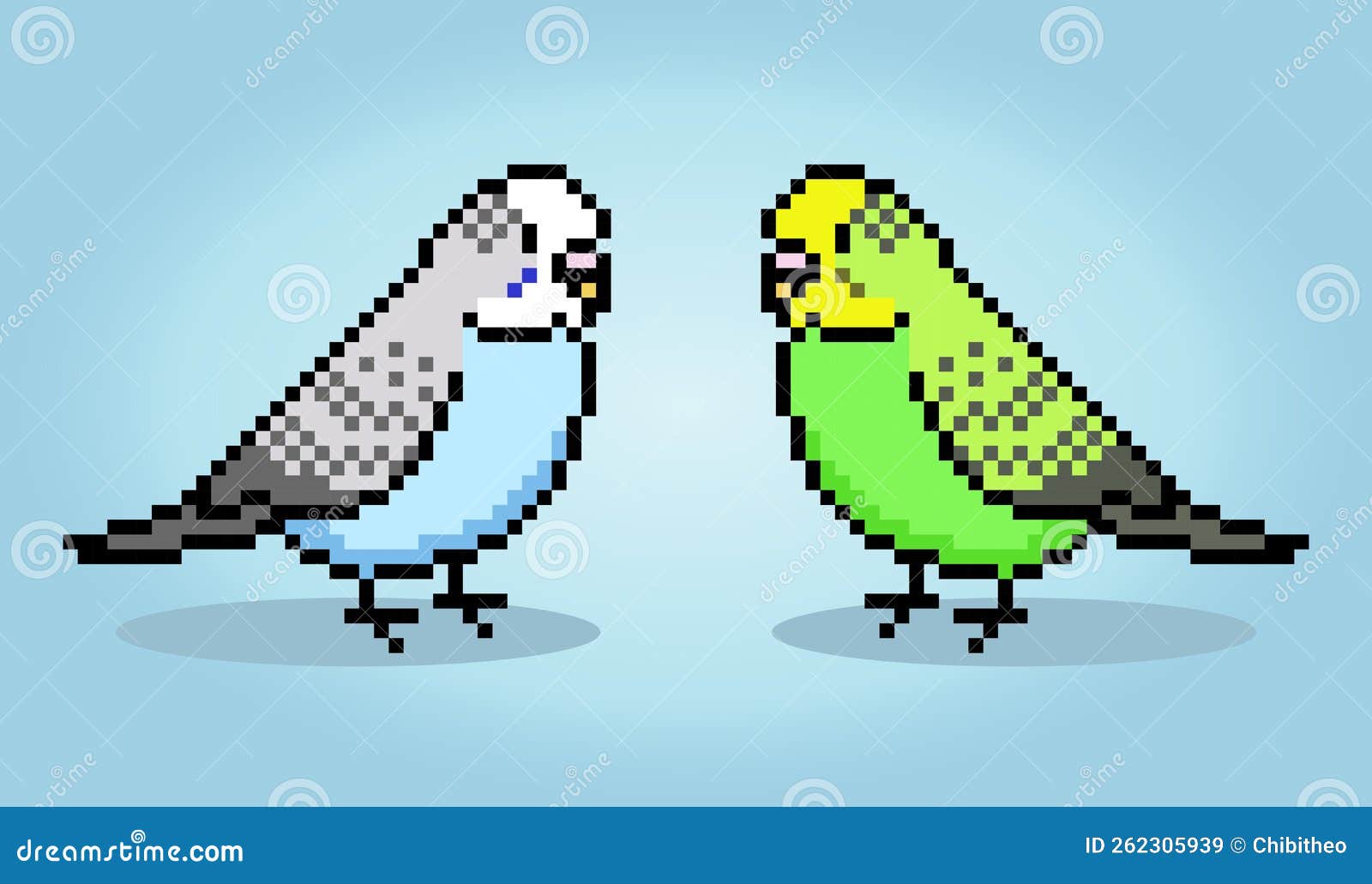 8 Bit Pixel Parakeet. Animal in Vector Stock Vector - Illustration of ...