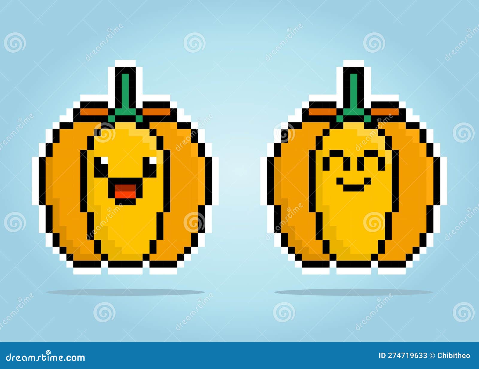 8 Bit Pixel of Pumpkin Character. Veggies in Vector Stock Vector ...