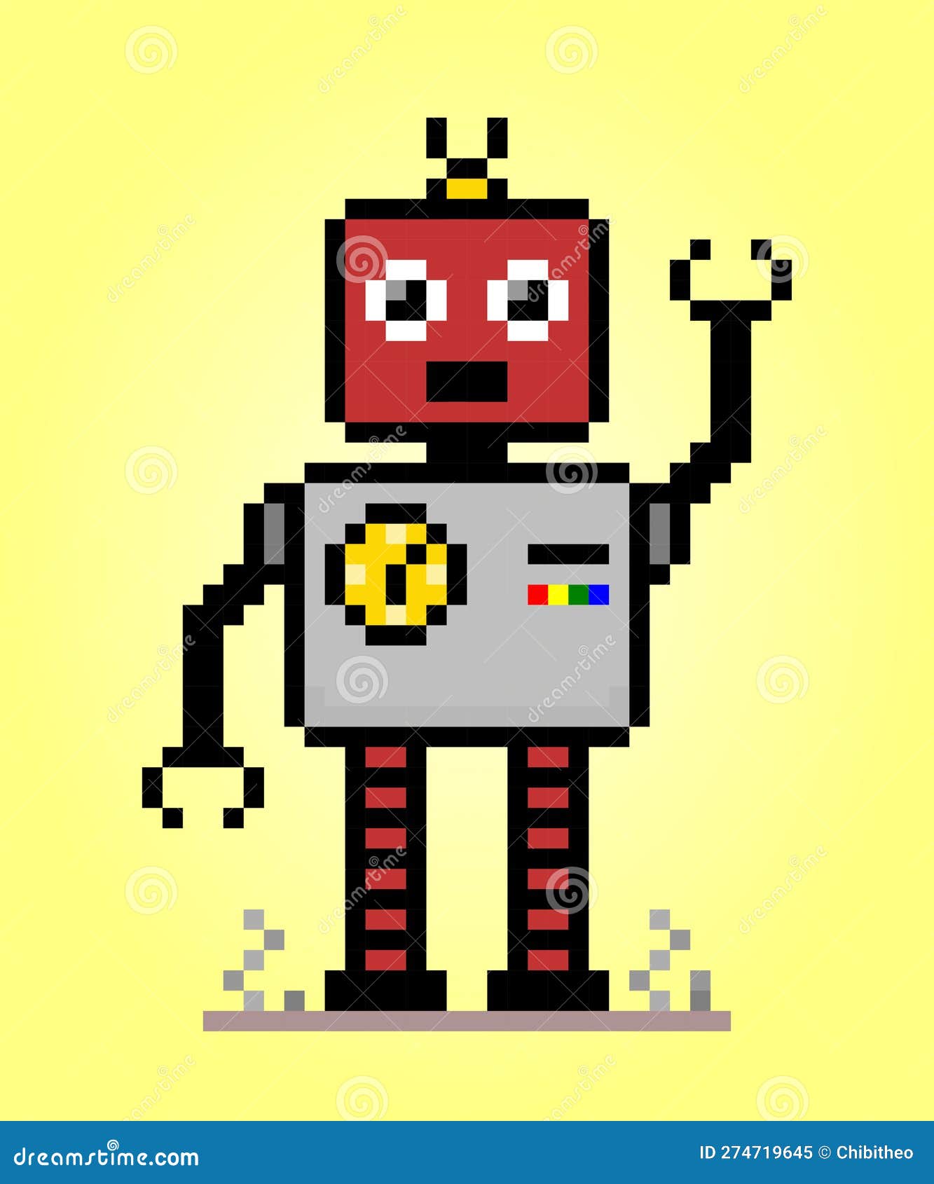 8 Bit Pixel Robot in Vector Stock Vector - Illustration of mechanical ...