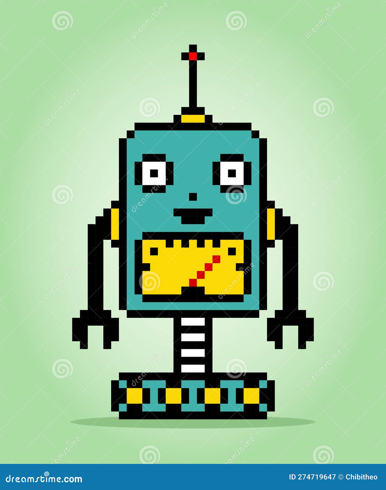 8 Bit Pixel Robot In Vector | CartoonDealer.com #274719655