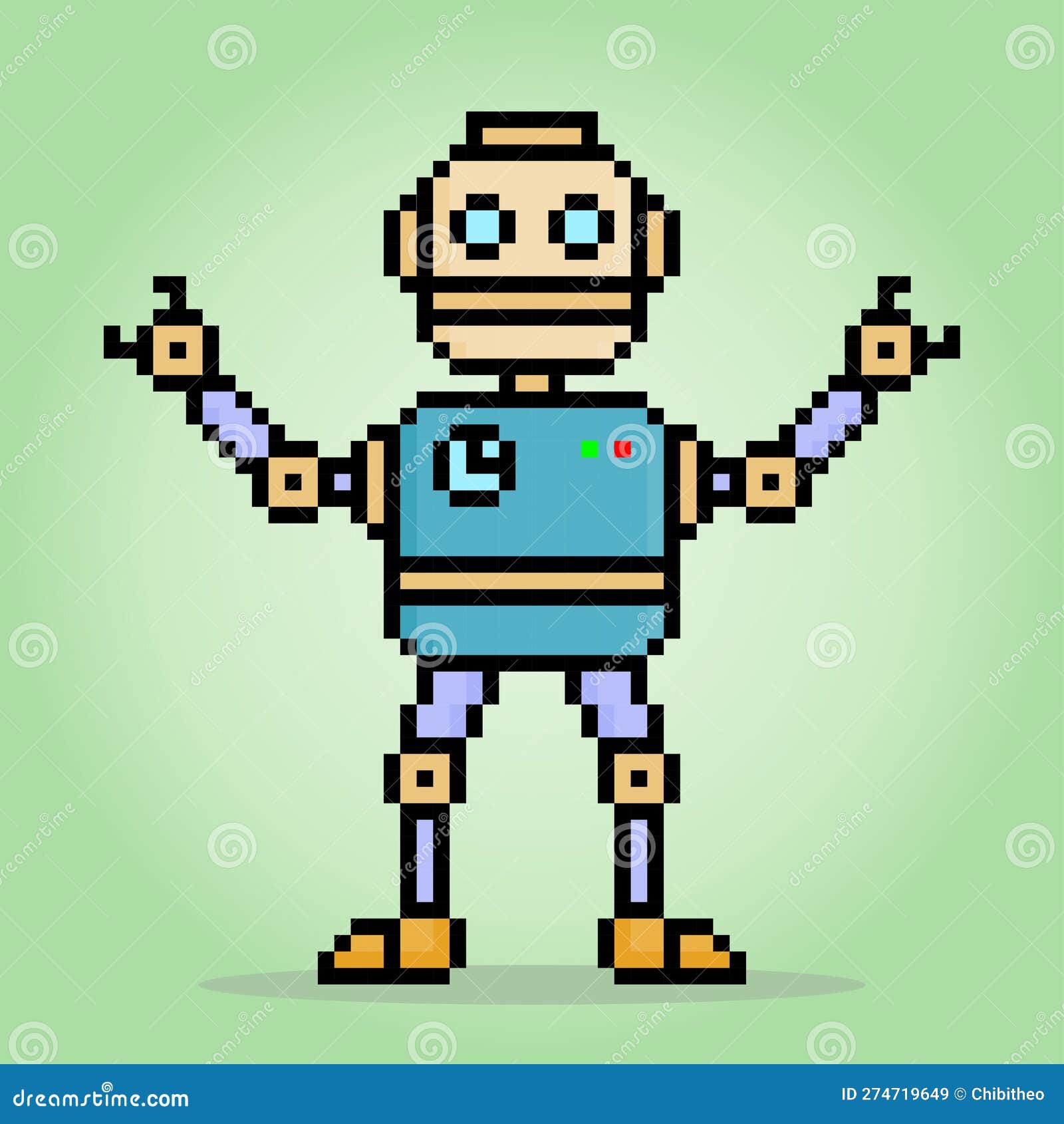 8 Bit Pixel Robot in Vector Stock Vector - Illustration of electronic ...