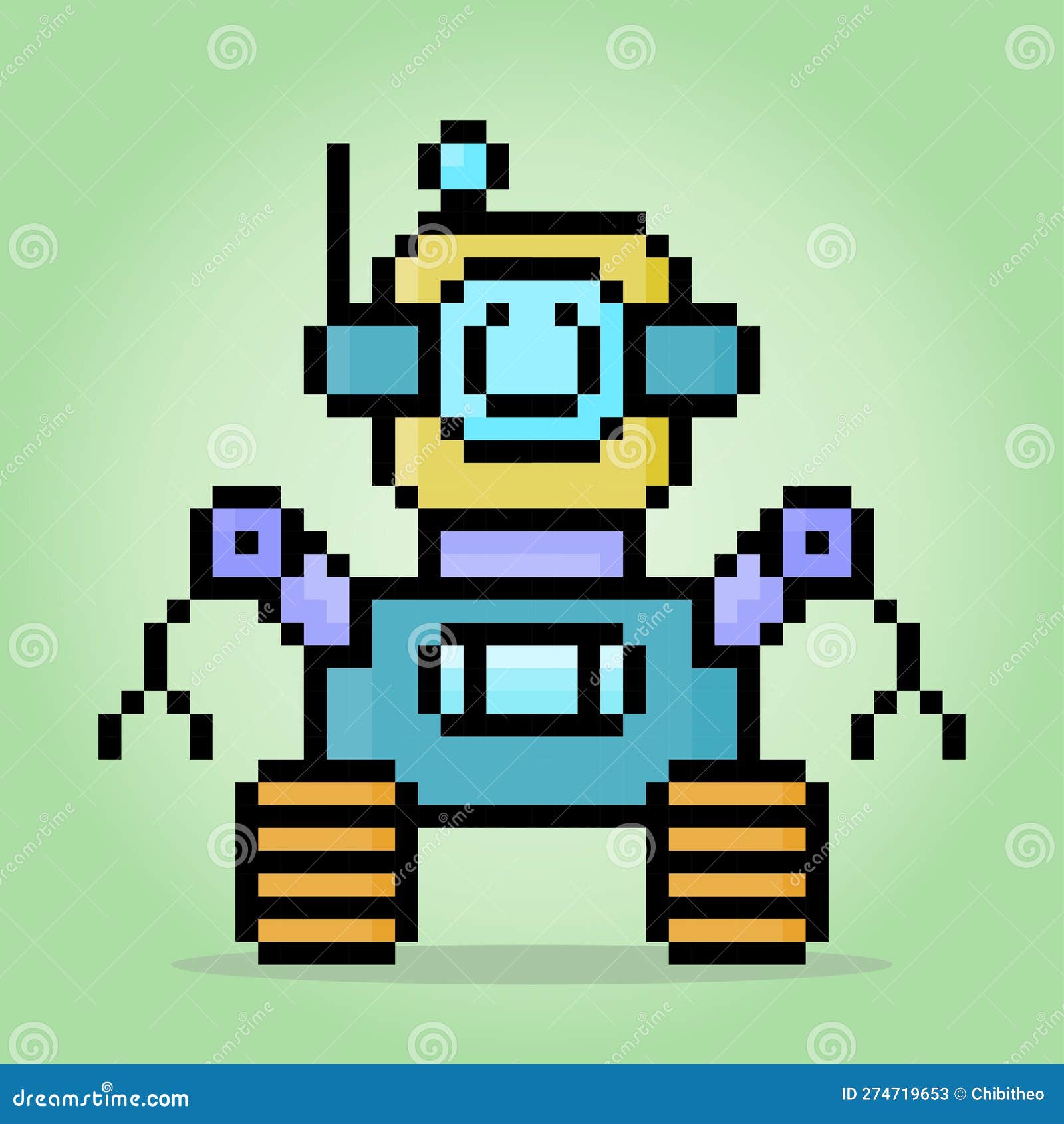 8 Bit Pixel Robot In Vector | CartoonDealer.com #274719655