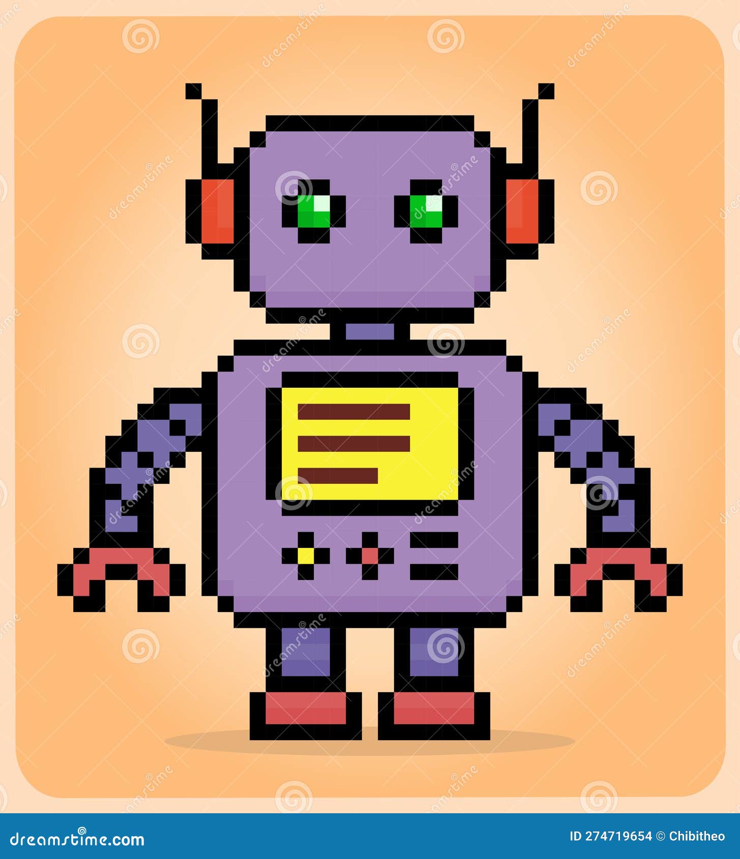 8 Bit Pixel Robot in Vector Stock Vector - Illustration of logo, design ...
