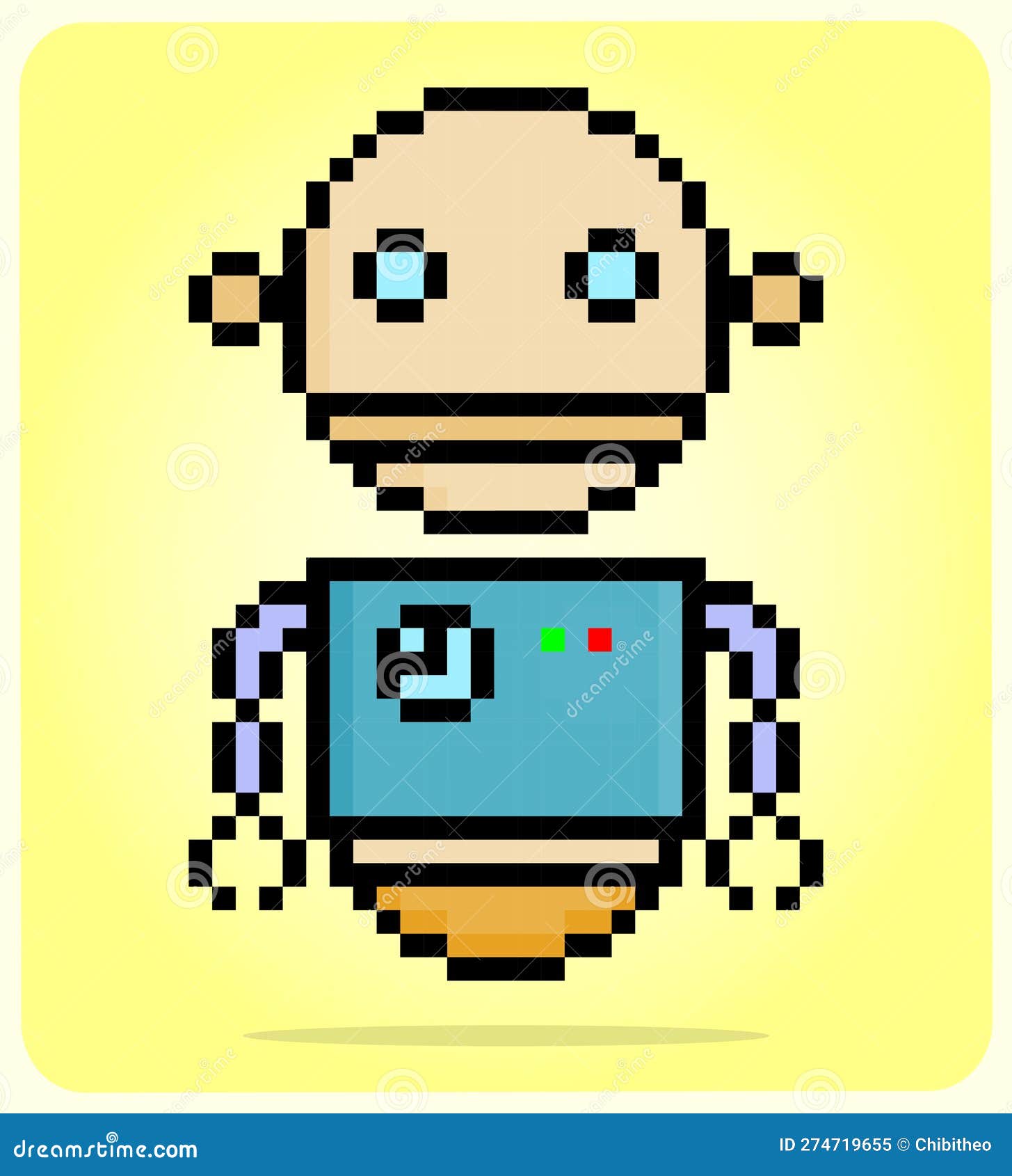 8 Bit Pixel Robot in Vector Stock Vector - Illustration of ...