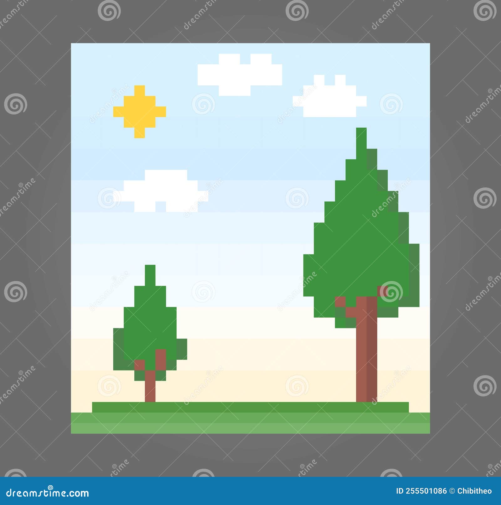 8 Bit Pixel Scenery. Pixel Hills in Vector Illustrations Stock Vector ...