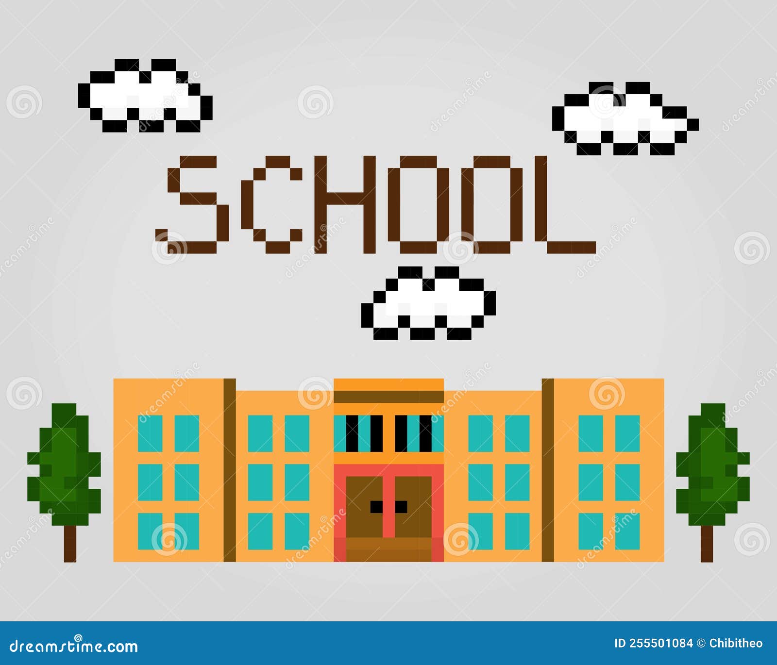 8-bit Pixel of School Building in Vector Illustration Stock Vector ...