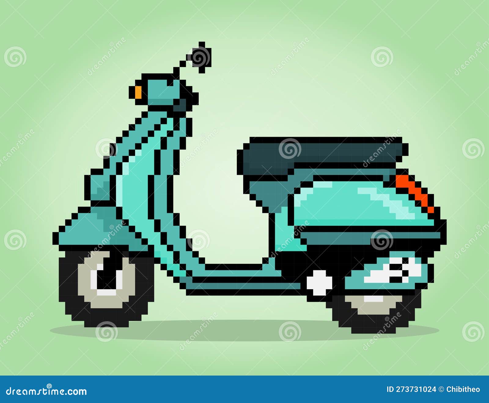 8 Bit Pixel Scooter Motor in Vector Stock Vector - Illustration of ...