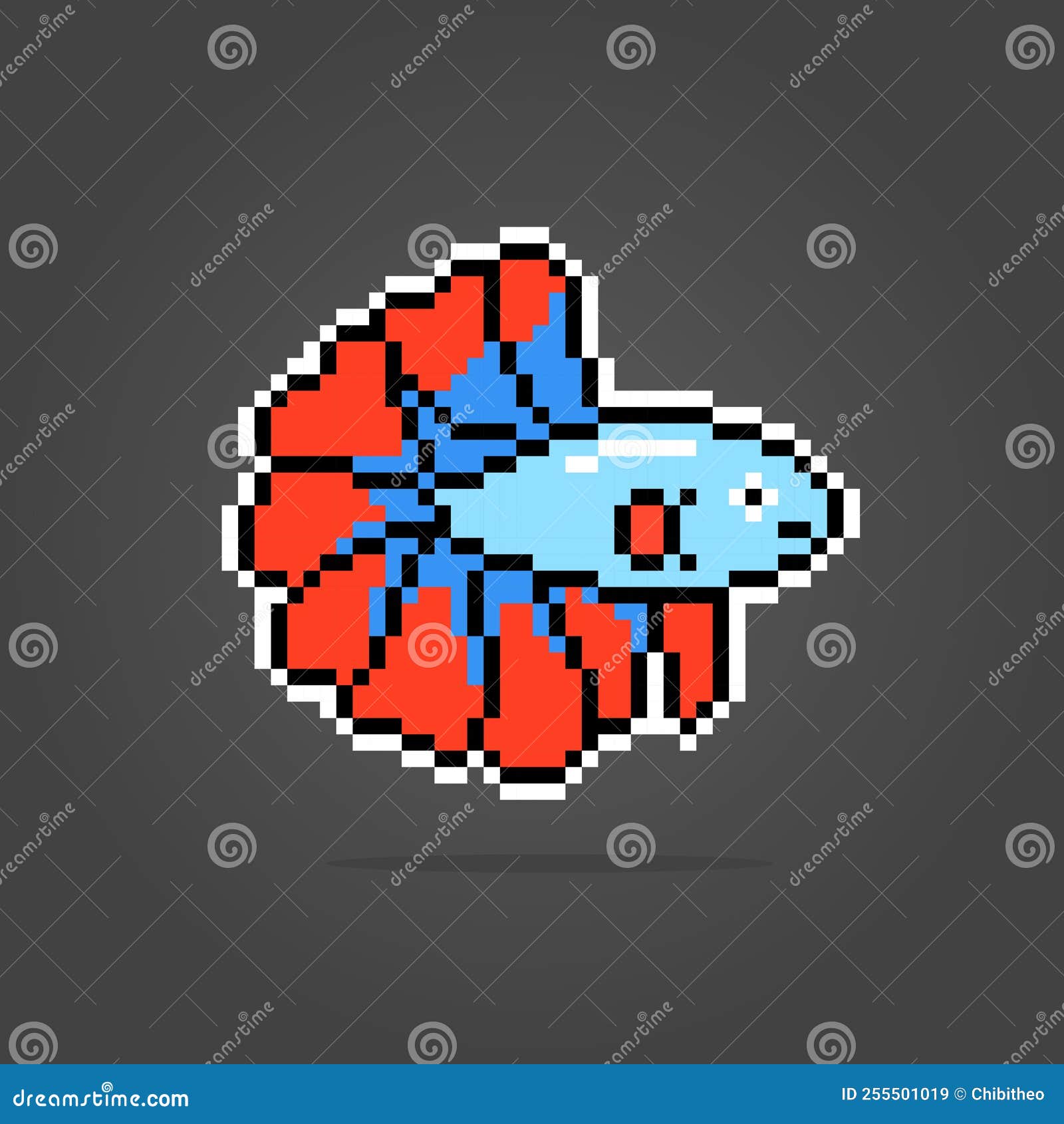 8-bit Pixel of Siamese Fighting Fish Stock Vector - Illustration of pixel, fairytale: 255501019