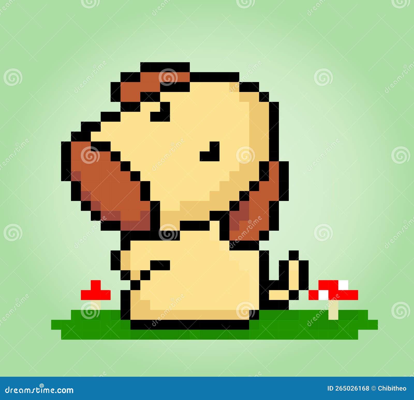 8 Bit Pixel Sitting Puppy . Animals in Vector Stock Vector ...